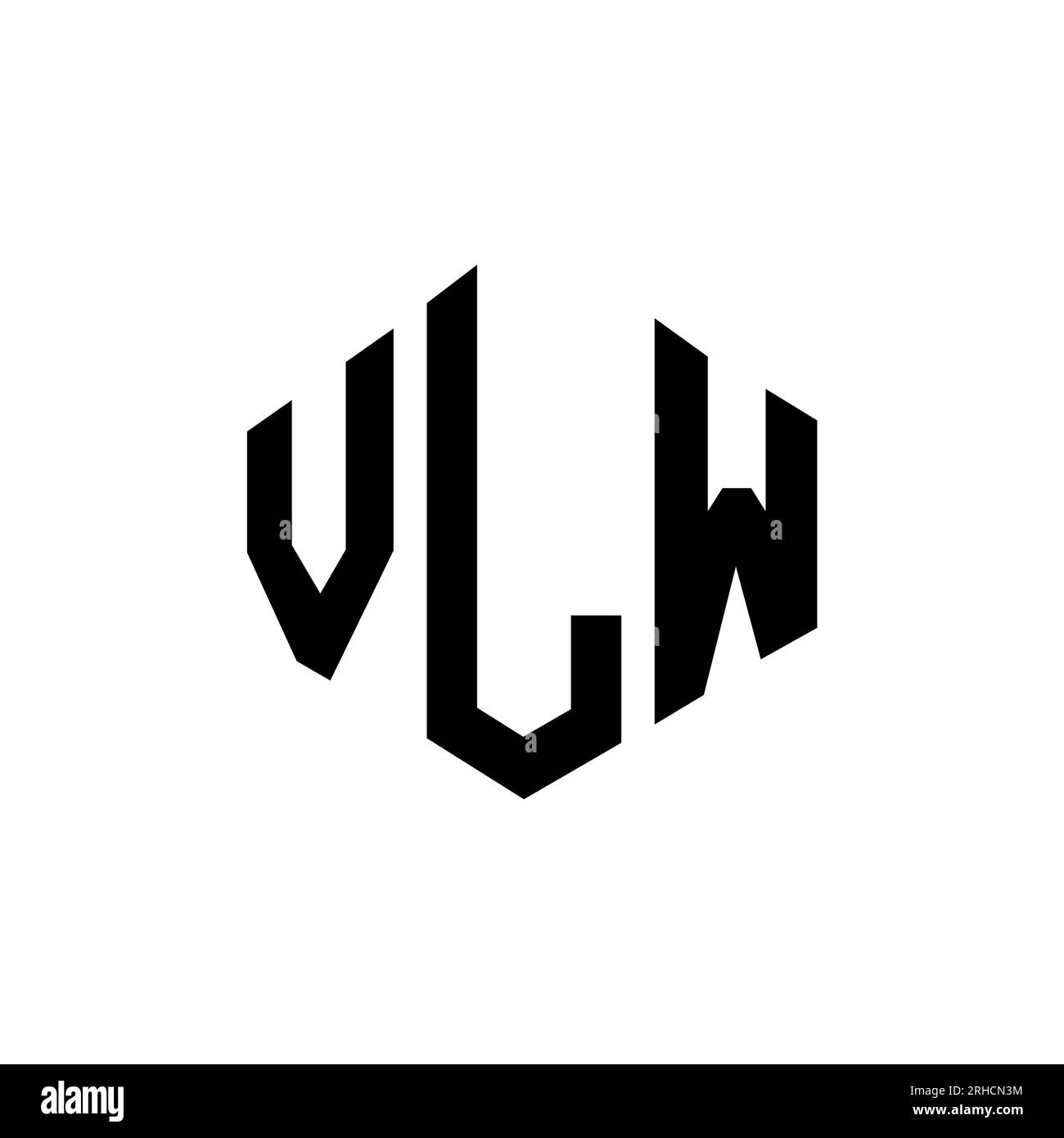 VLW letter logo design with polygon shape. VLW polygon and cube shape ...