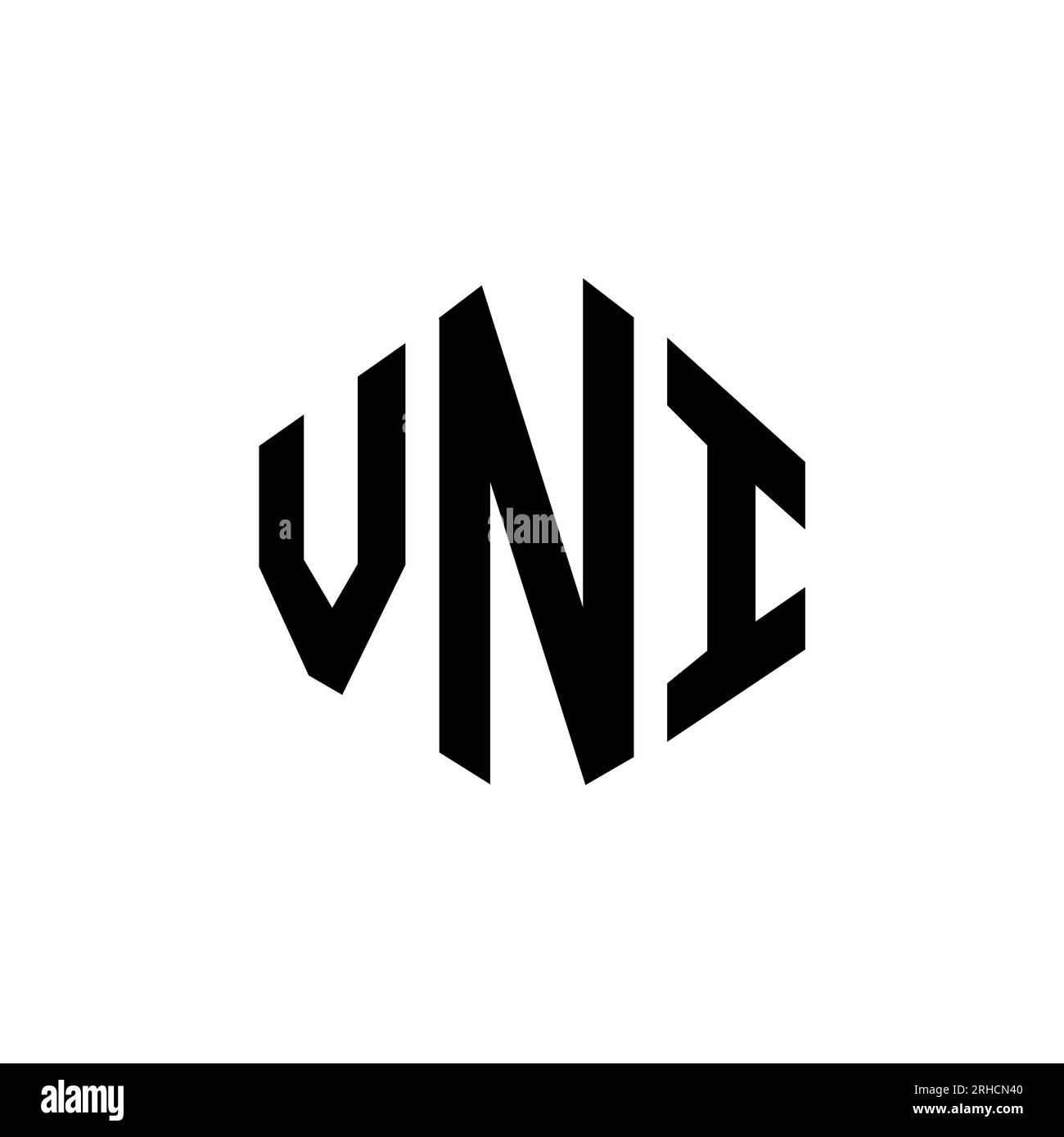 VNI letter logo design with polygon shape. VNI polygon and cube shape ...