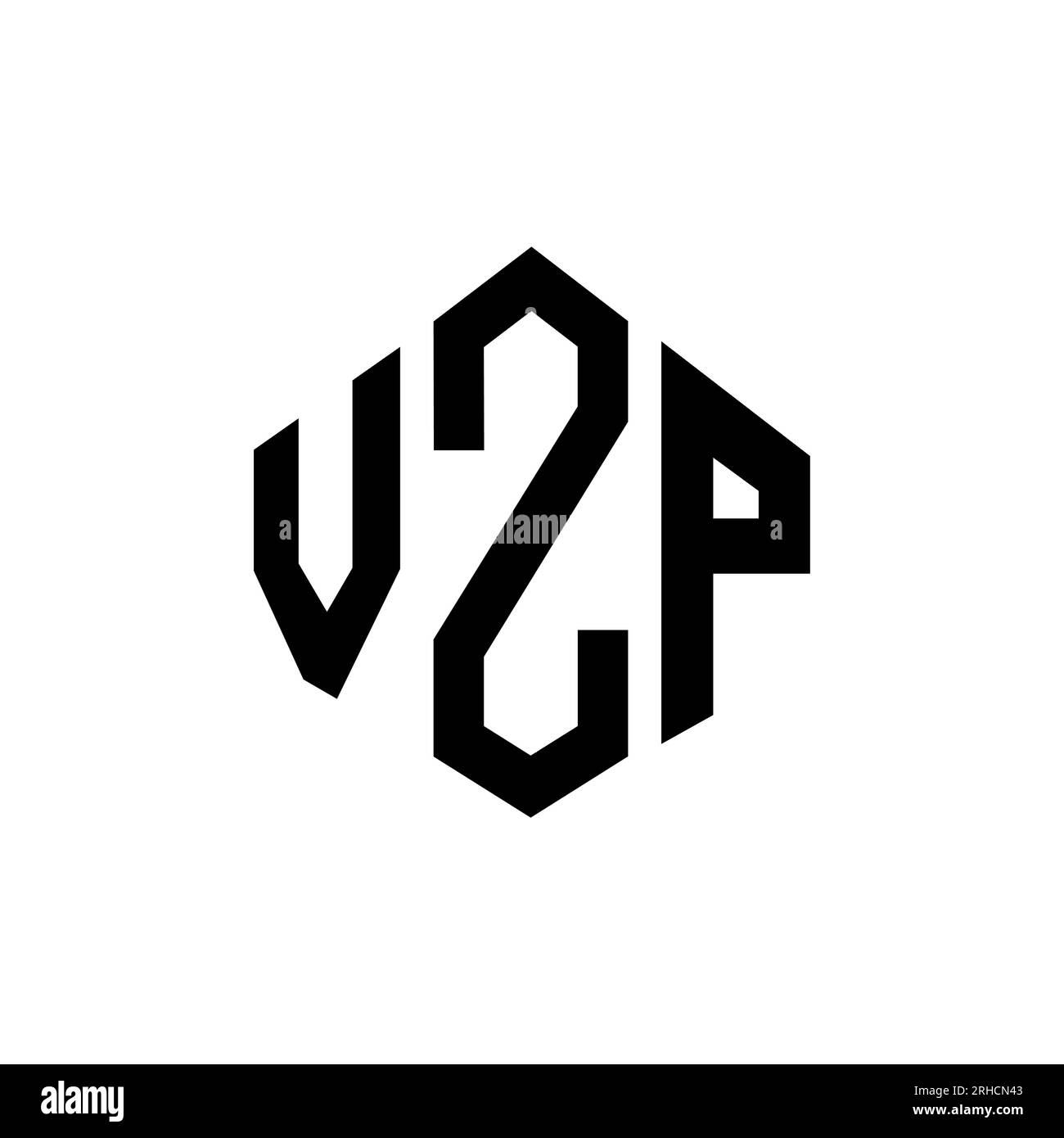VZP letter logo design with polygon shape. VZP polygon and cube shape ...