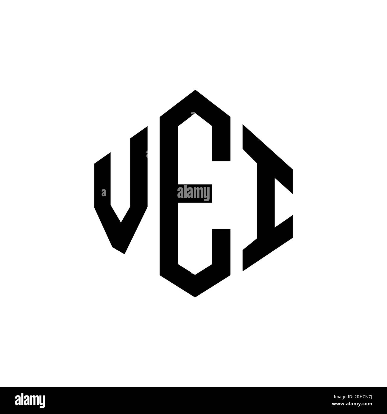 VEI letter logo design with polygon shape. VEI polygon and cube shape ...