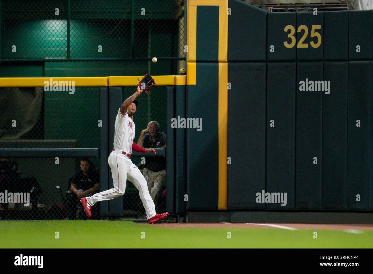 Cincinnati Reds left fielder Will Benson (30) catches a fly ball hit by ...