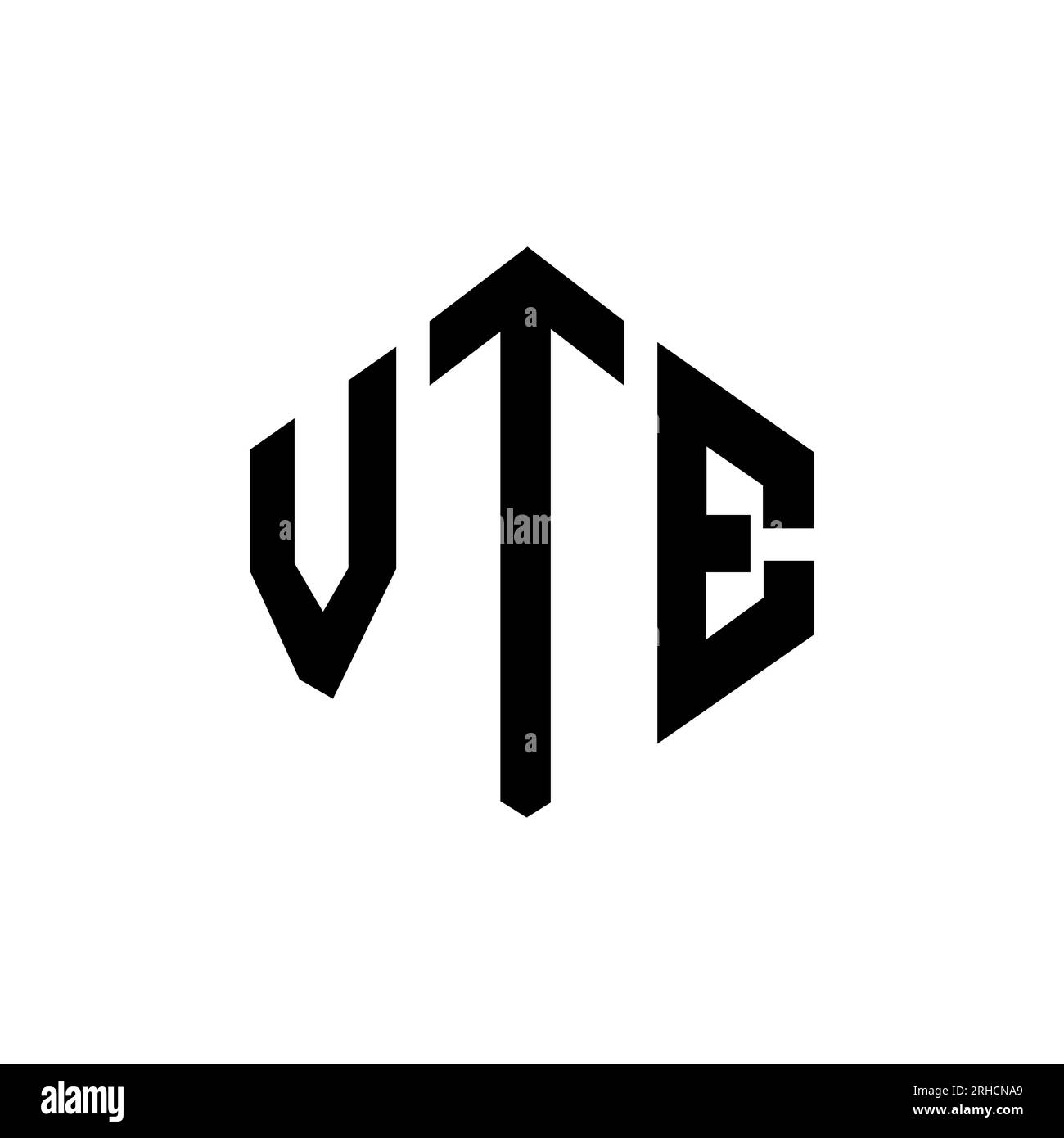 VTE letter logo design with polygon shape. VTE polygon and cube shape ...