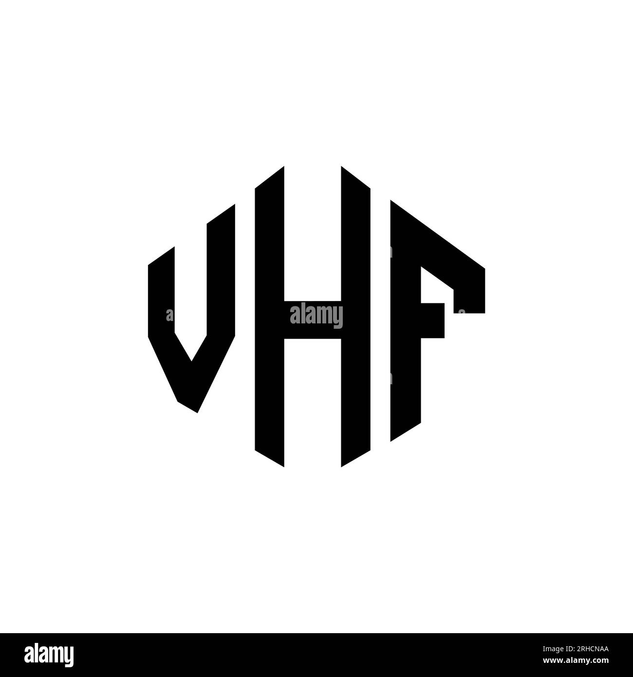 VHF letter logo design with polygon shape. VHF polygon and cube shape ...