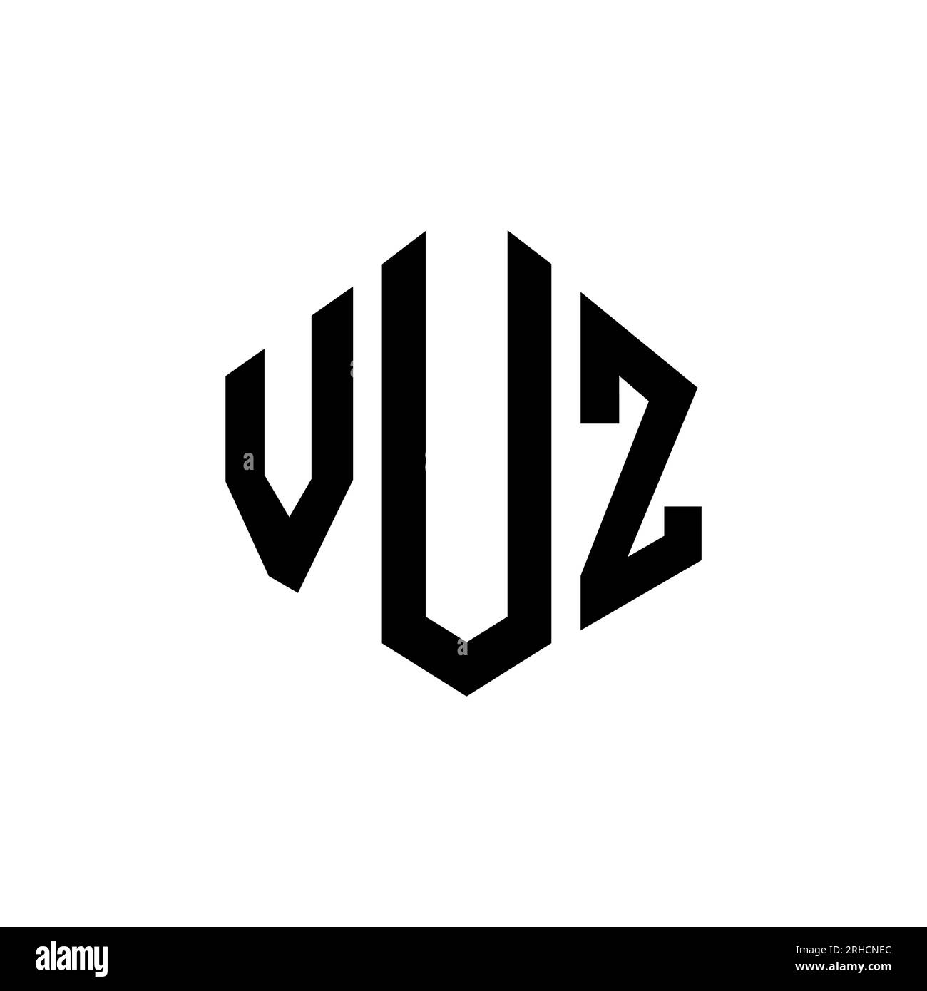 VUZ letter logo design with polygon shape. VUZ polygon and cube shape ...