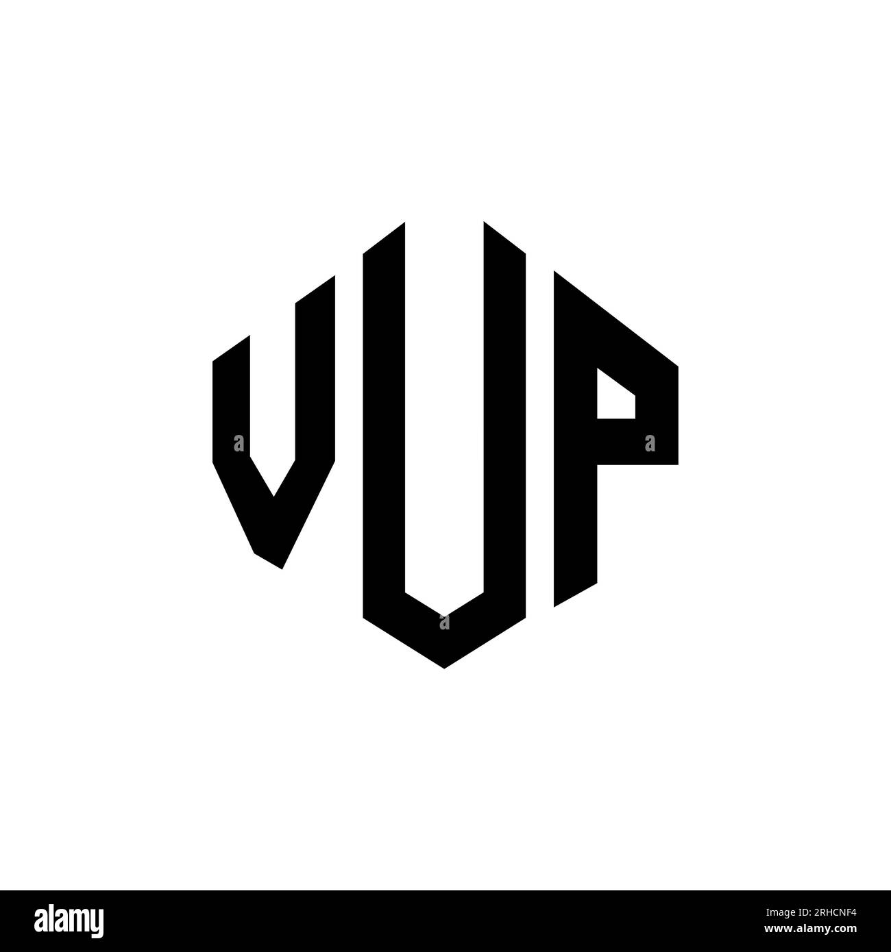 VUP letter logo design with polygon shape. VUP polygon and cube shape logo design. VUP hexagon ...