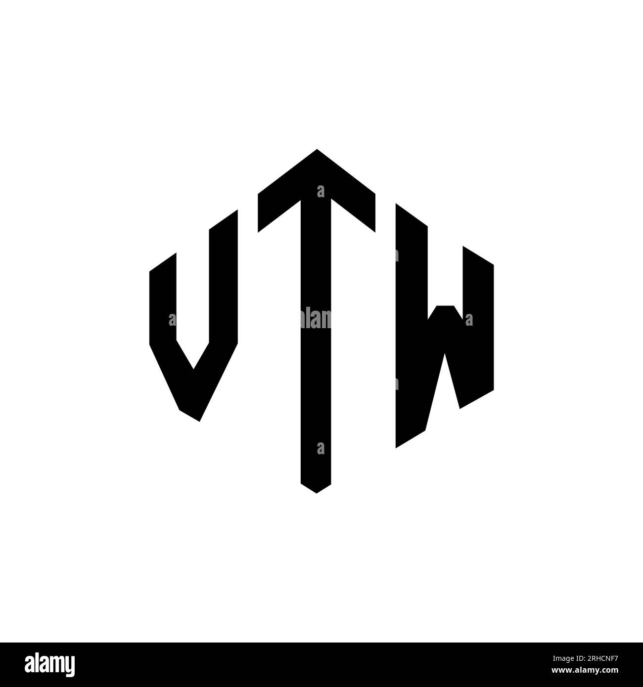 VTW letter logo design with polygon shape. VTW polygon and cube shape ...
