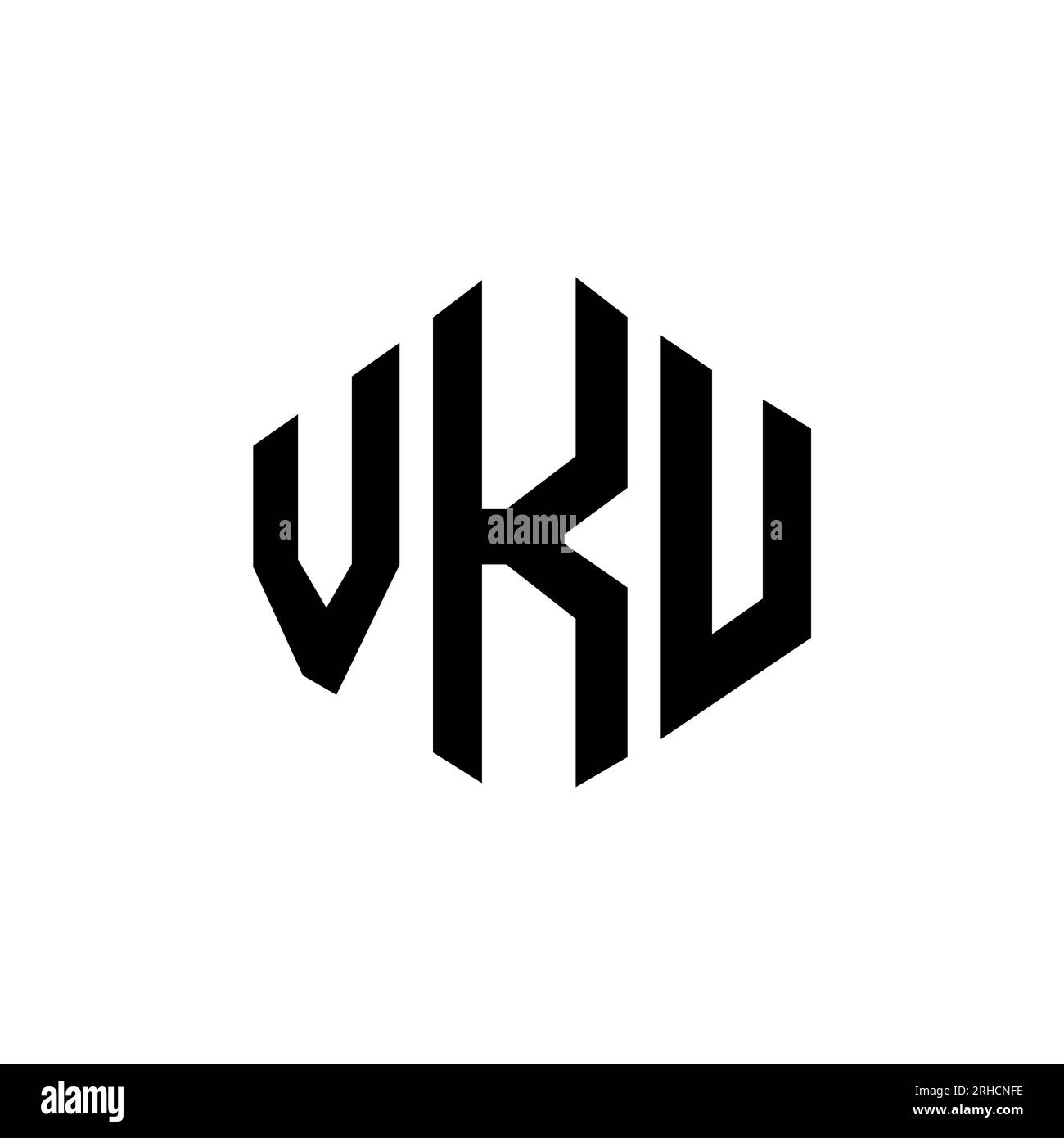 VKU letter logo design with polygon shape. VKU polygon and cube shape ...