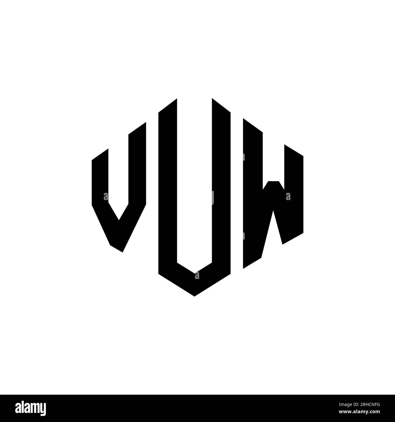 VUW letter logo design with polygon shape. VUW polygon and cube shape ...
