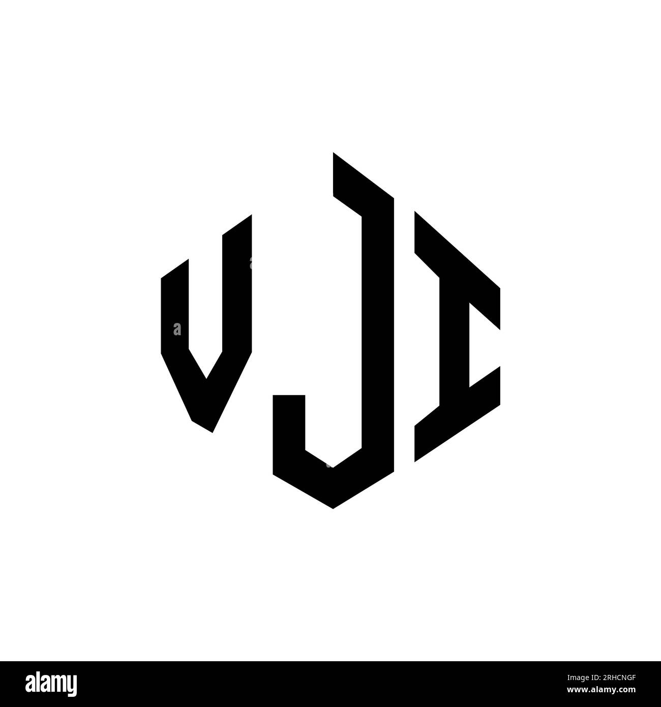 VJI letter logo design with polygon shape. VJI polygon and cube shape ...