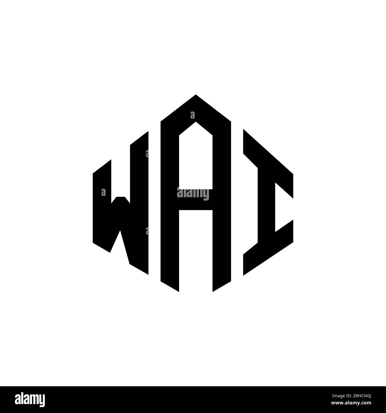 WAI letter logo design with polygon shape. WAI polygon and cube shape ...