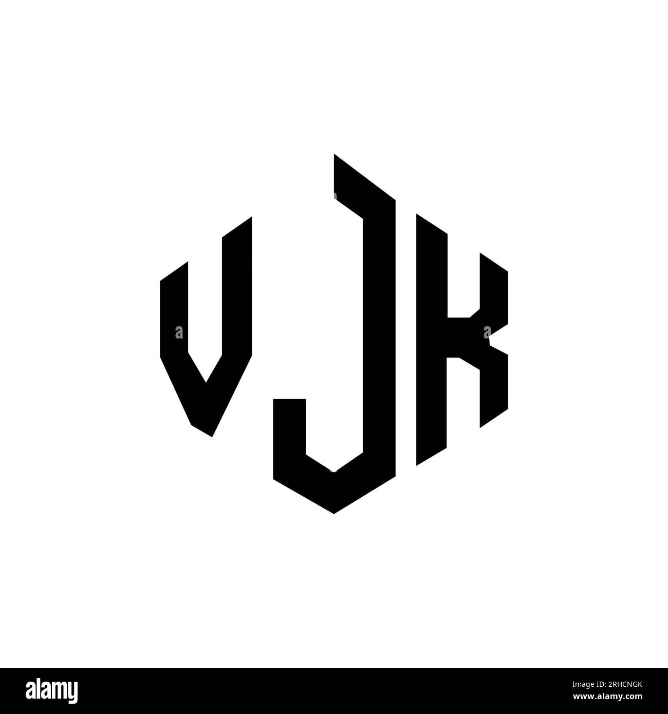 VJK letter logo design with polygon shape. VJK polygon and cube shape ...