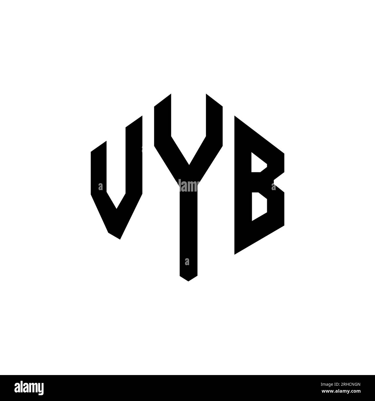 VYB letter logo design with polygon shape. VYB polygon and cube shape ...