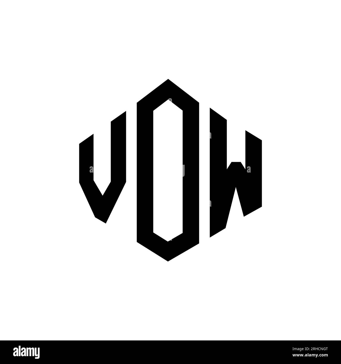 VOW letter logo design with polygon shape. VOW polygon and cube shape ...