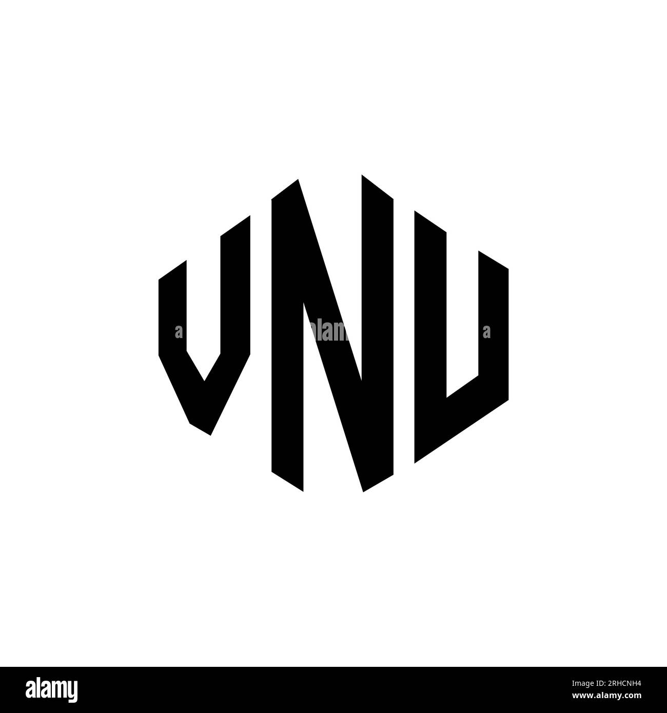 VNU letter logo design with polygon shape. VNU polygon and cube shape ...