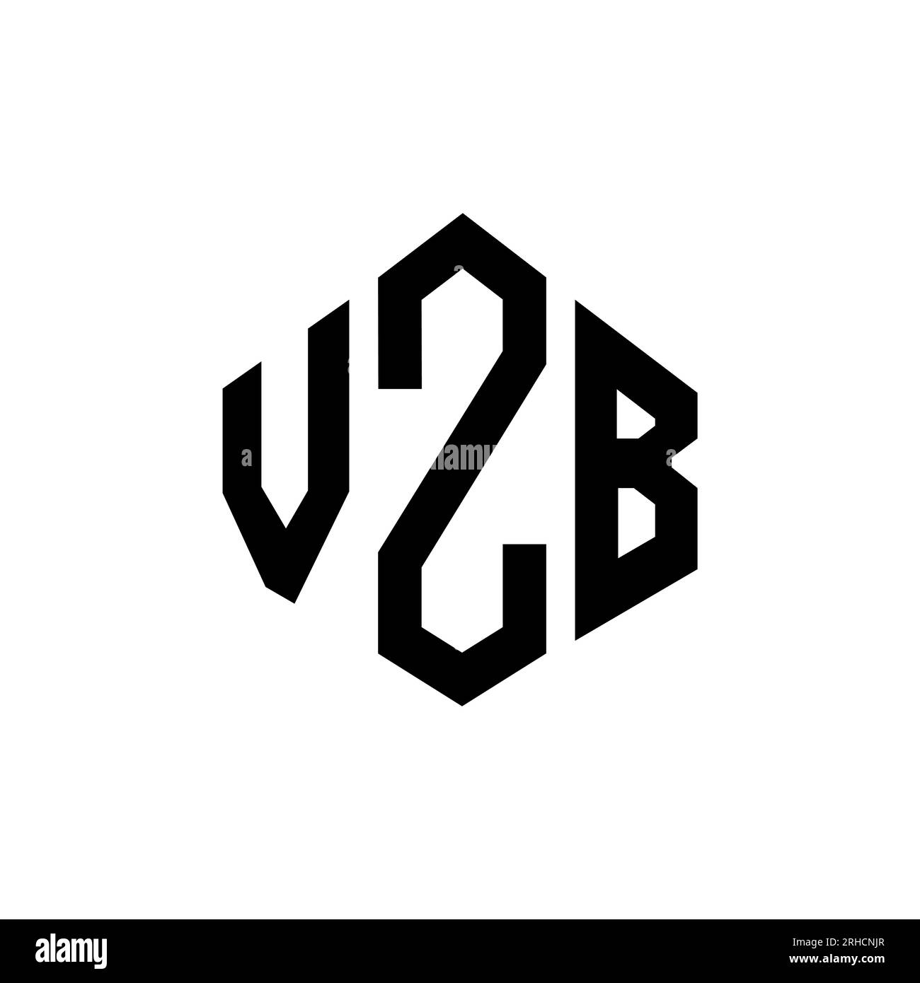 VZB letter logo design with polygon shape. VZB polygon and cube shape ...