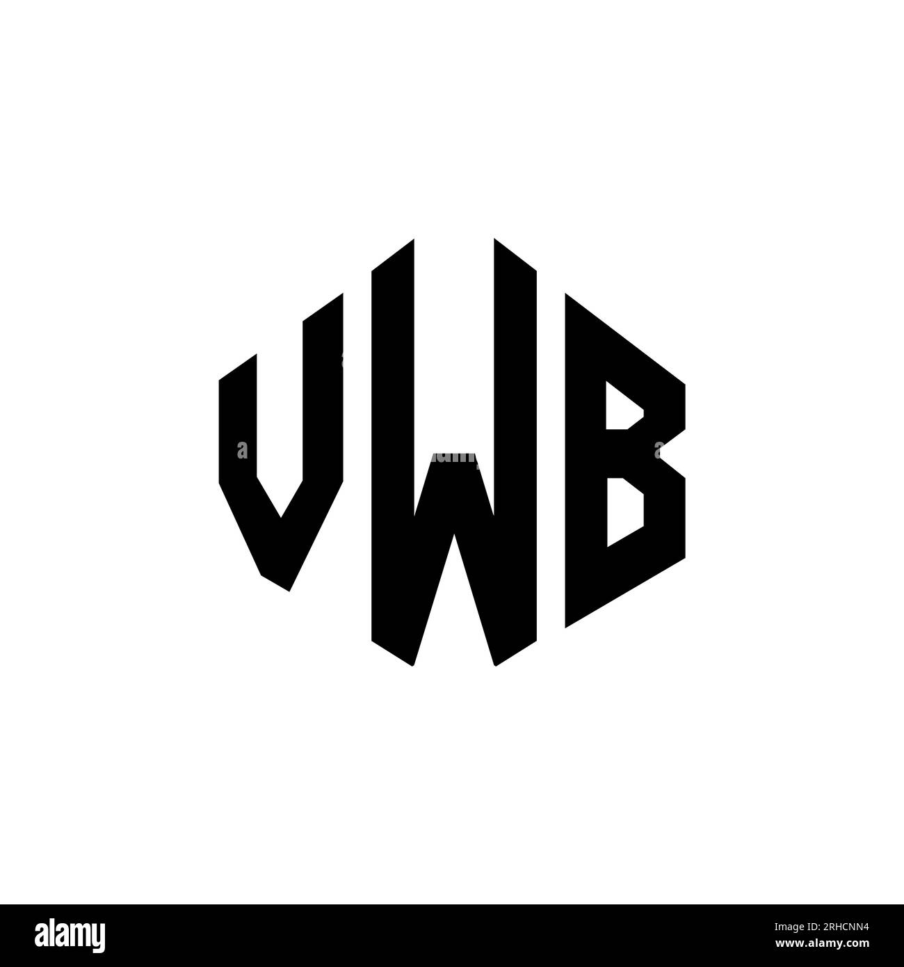 VWB letter logo design with polygon shape. VWB polygon and cube shape ...