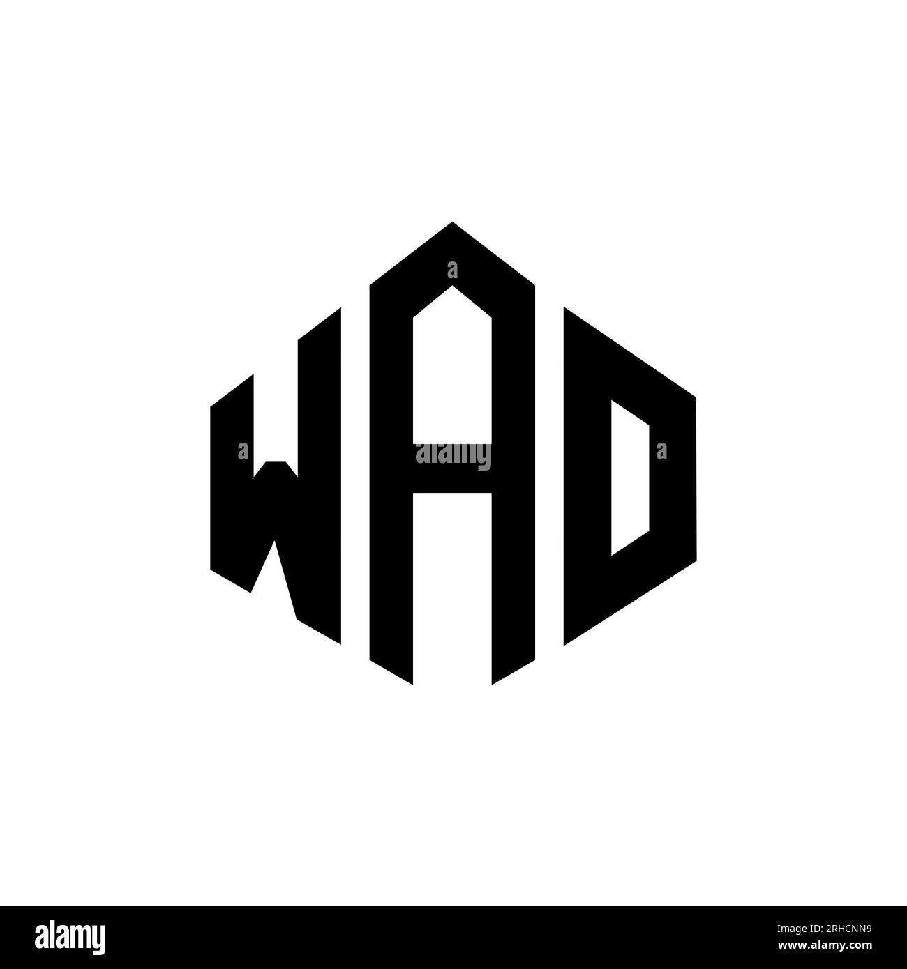 WAO letter logo design with polygon shape. WAO polygon and cube shape ...