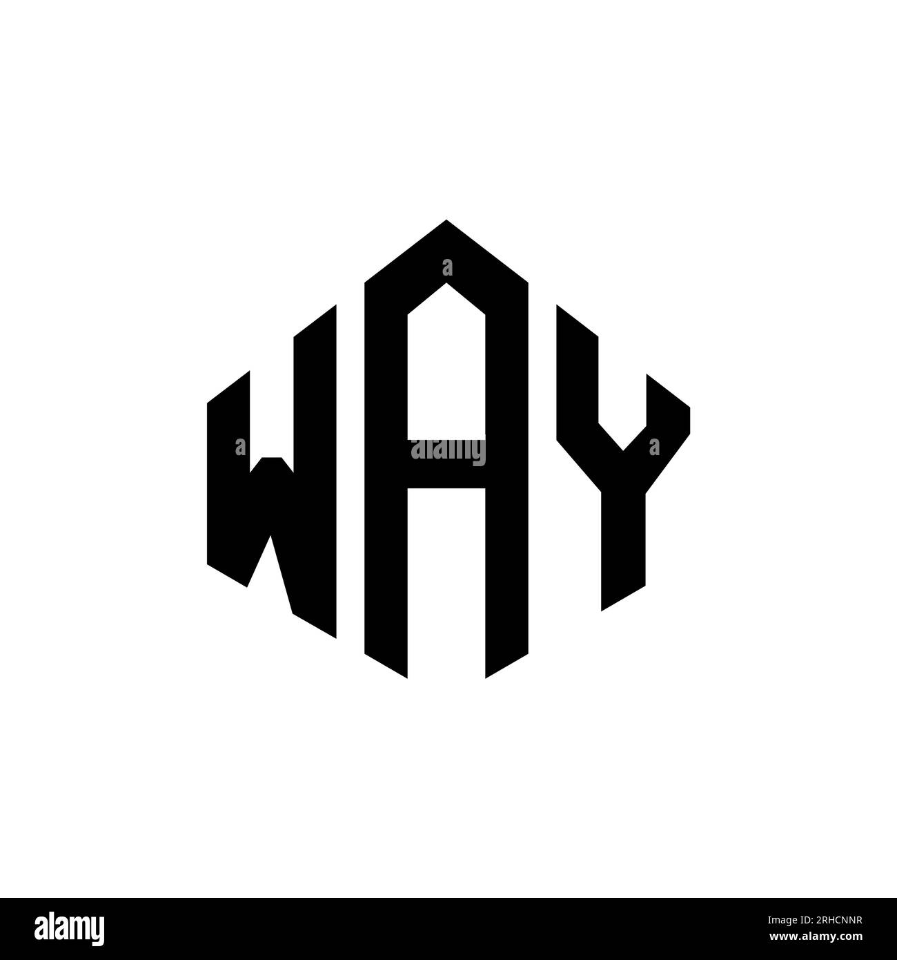 WAY letter logo design with polygon shape. WAY polygon and cube shape ...