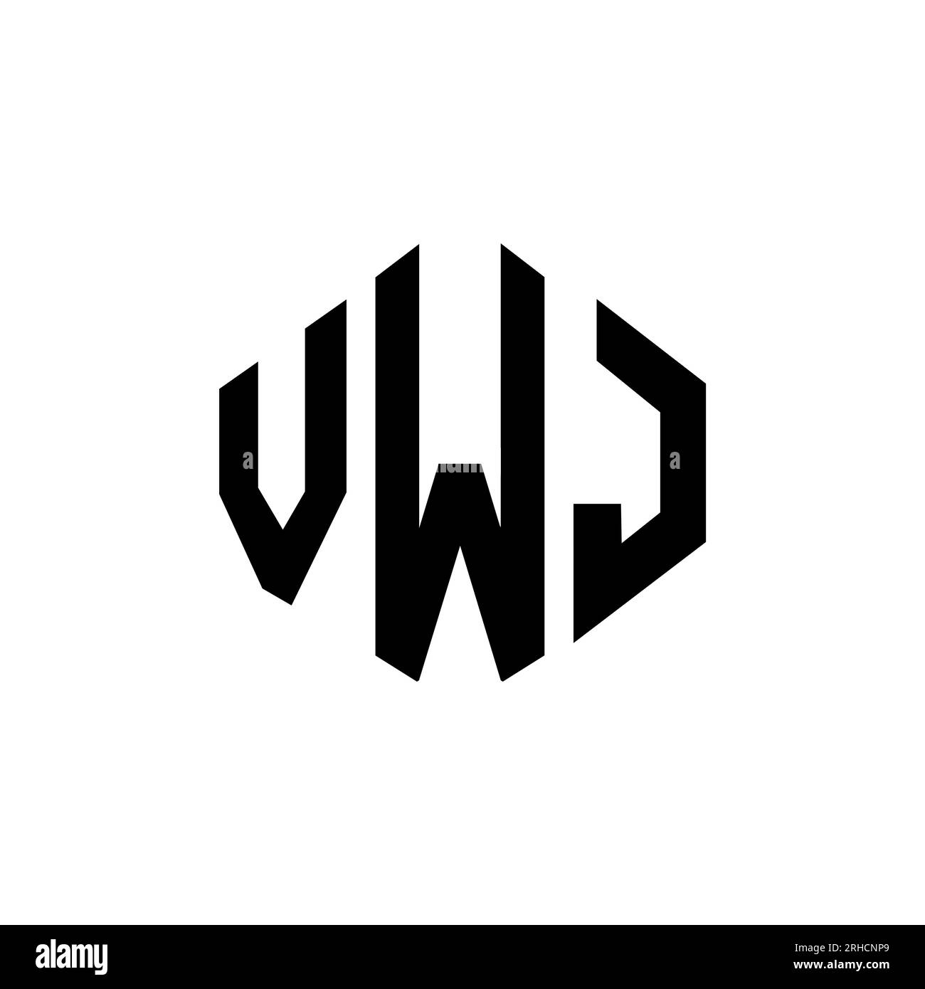 VWJ letter logo design with polygon shape. VWJ polygon and cube shape ...
