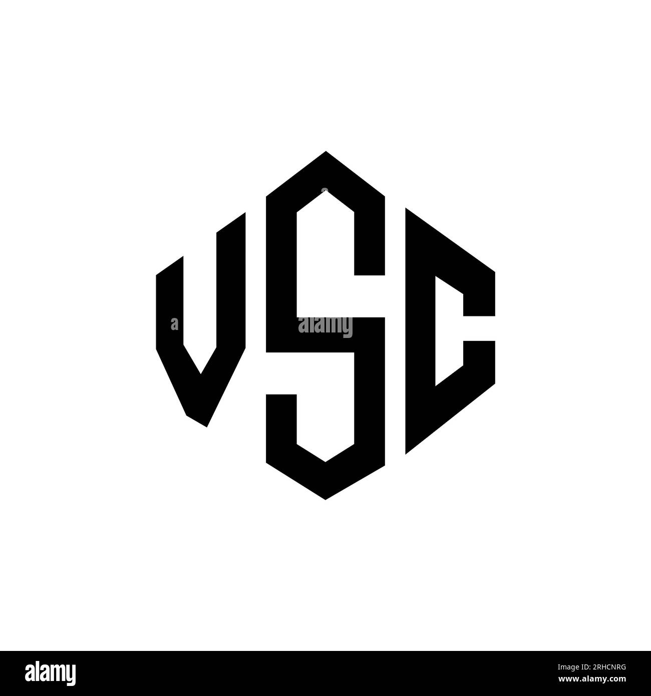 VSC letter logo design with polygon shape. VSC polygon and cube shape ...