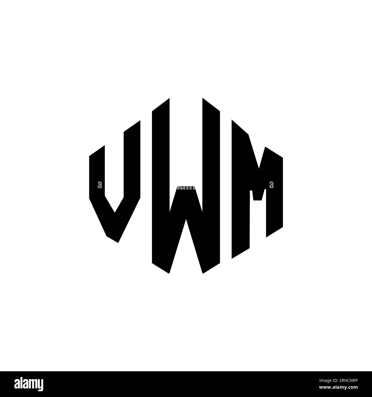 VWM letter logo design with polygon shape. VWM polygon and cube shape ...