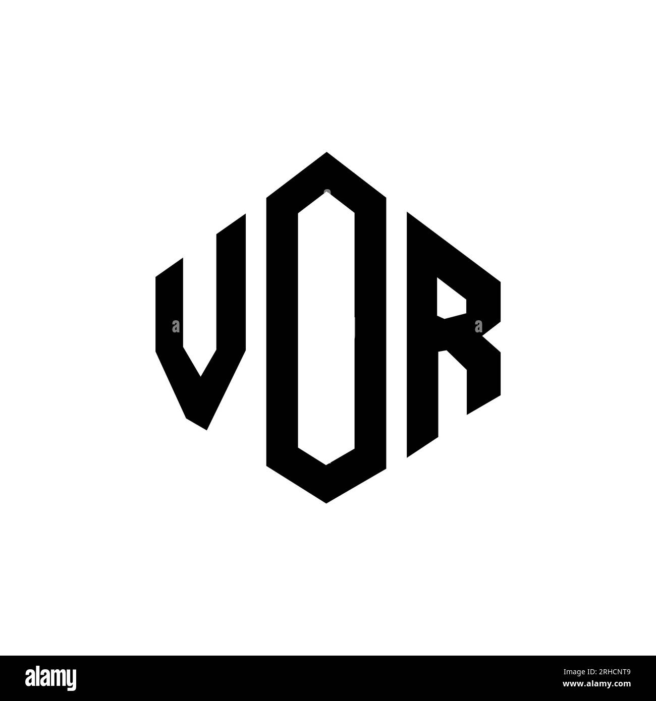 VOR letter logo design with polygon shape. VOR polygon and cube shape ...
