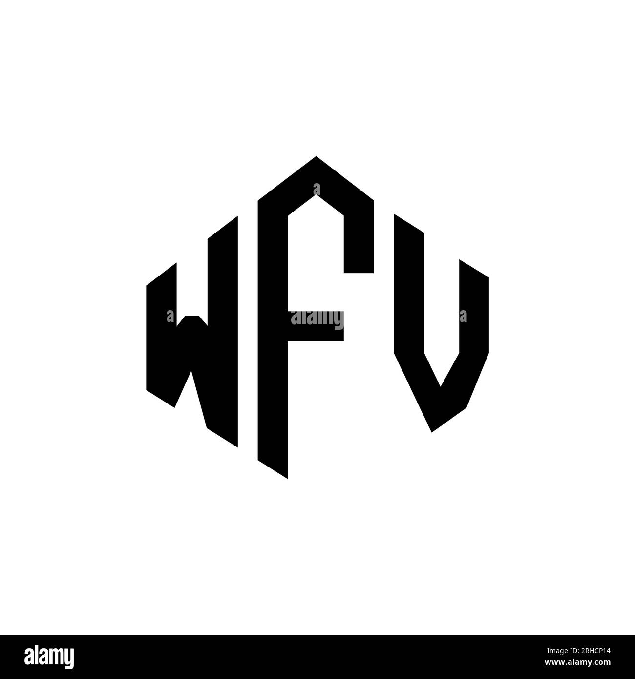 WFV letter logo design with polygon shape. WFV polygon and cube shape ...
