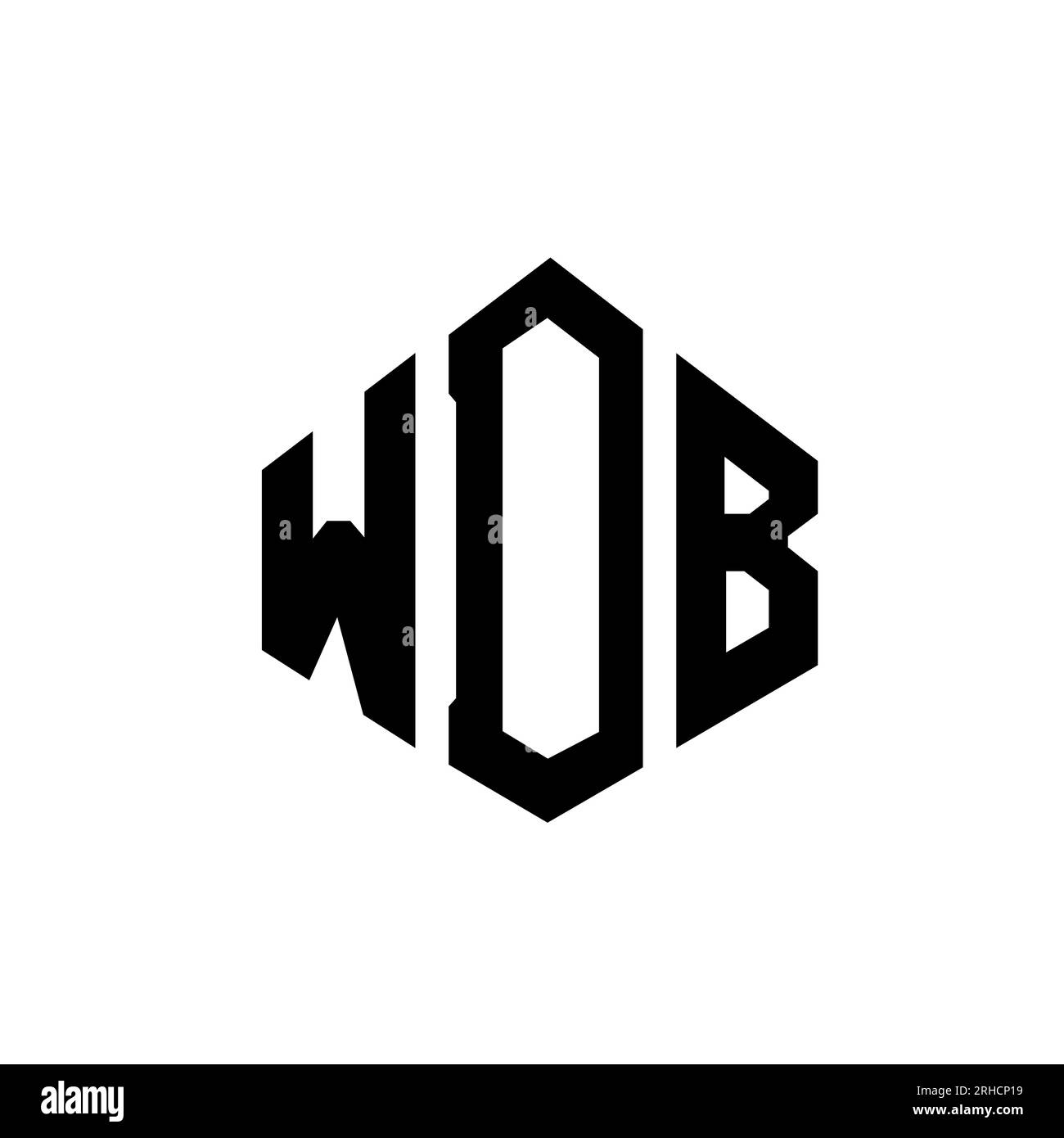 WDB letter logo design with polygon shape. WDB polygon and cube shape ...