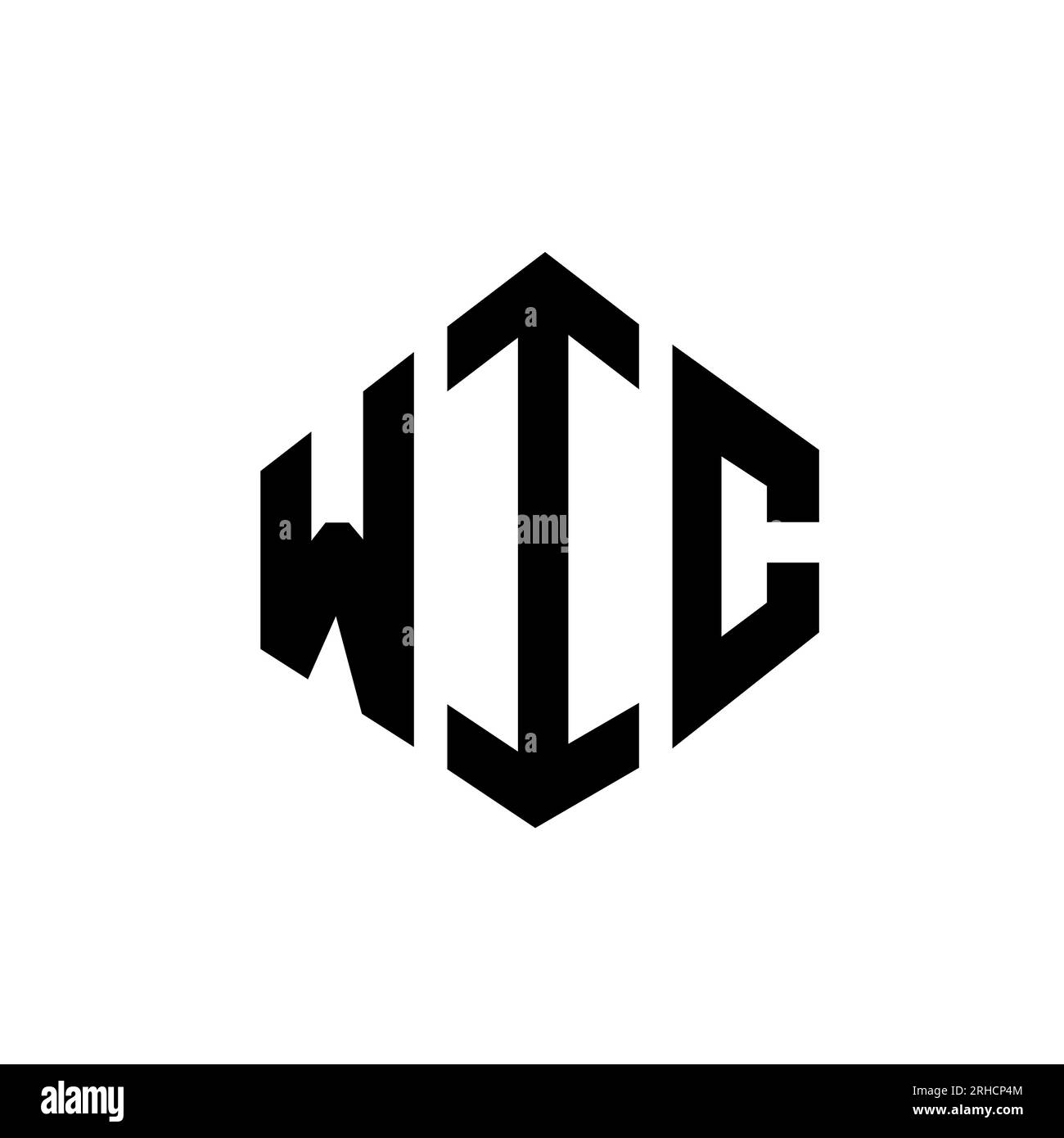 WIC letter logo design with polygon shape. WIC polygon and cube shape ...