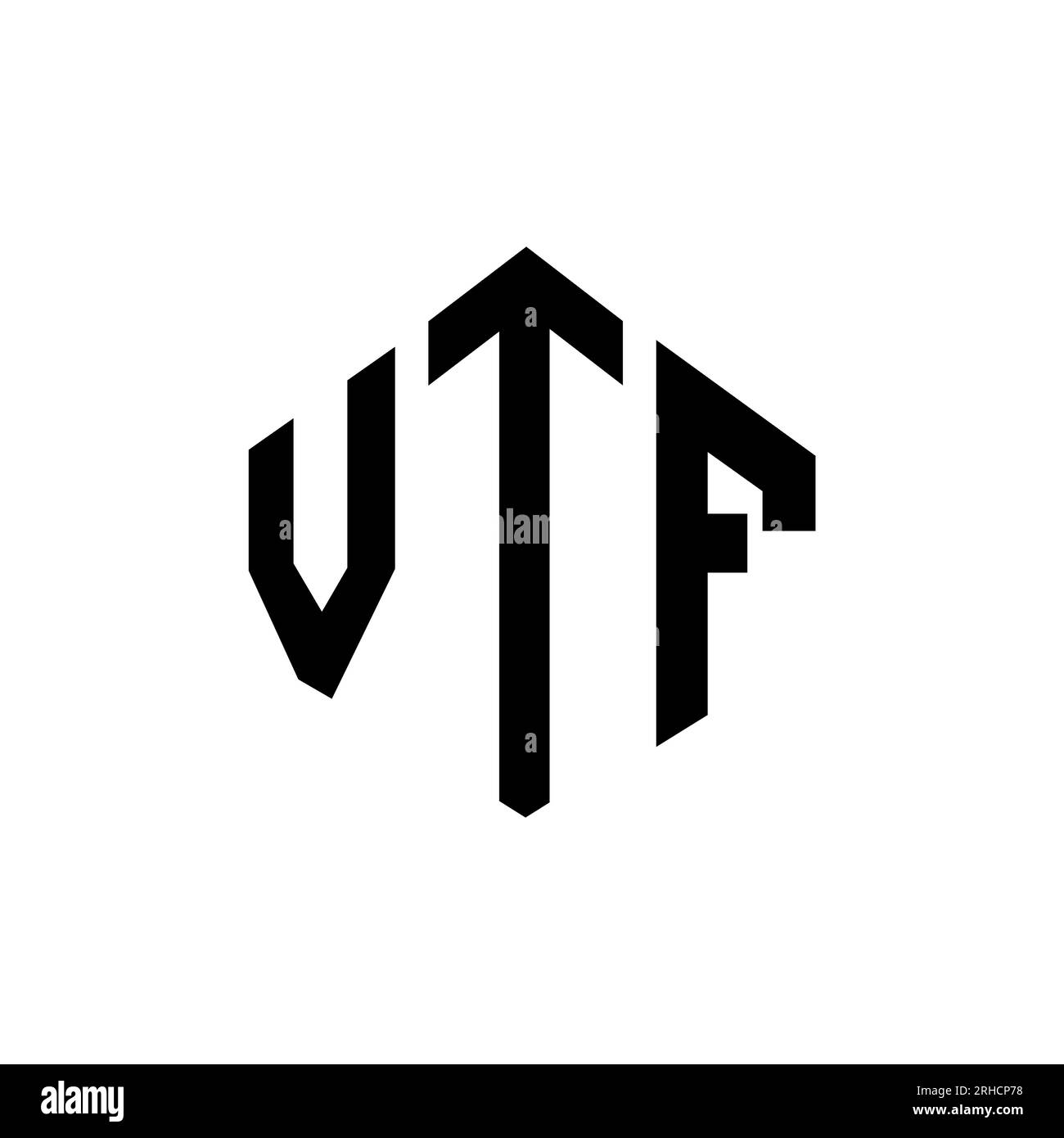 VTF letter logo design with polygon shape. VTF polygon and cube shape logo design. VTF hexagon ...
