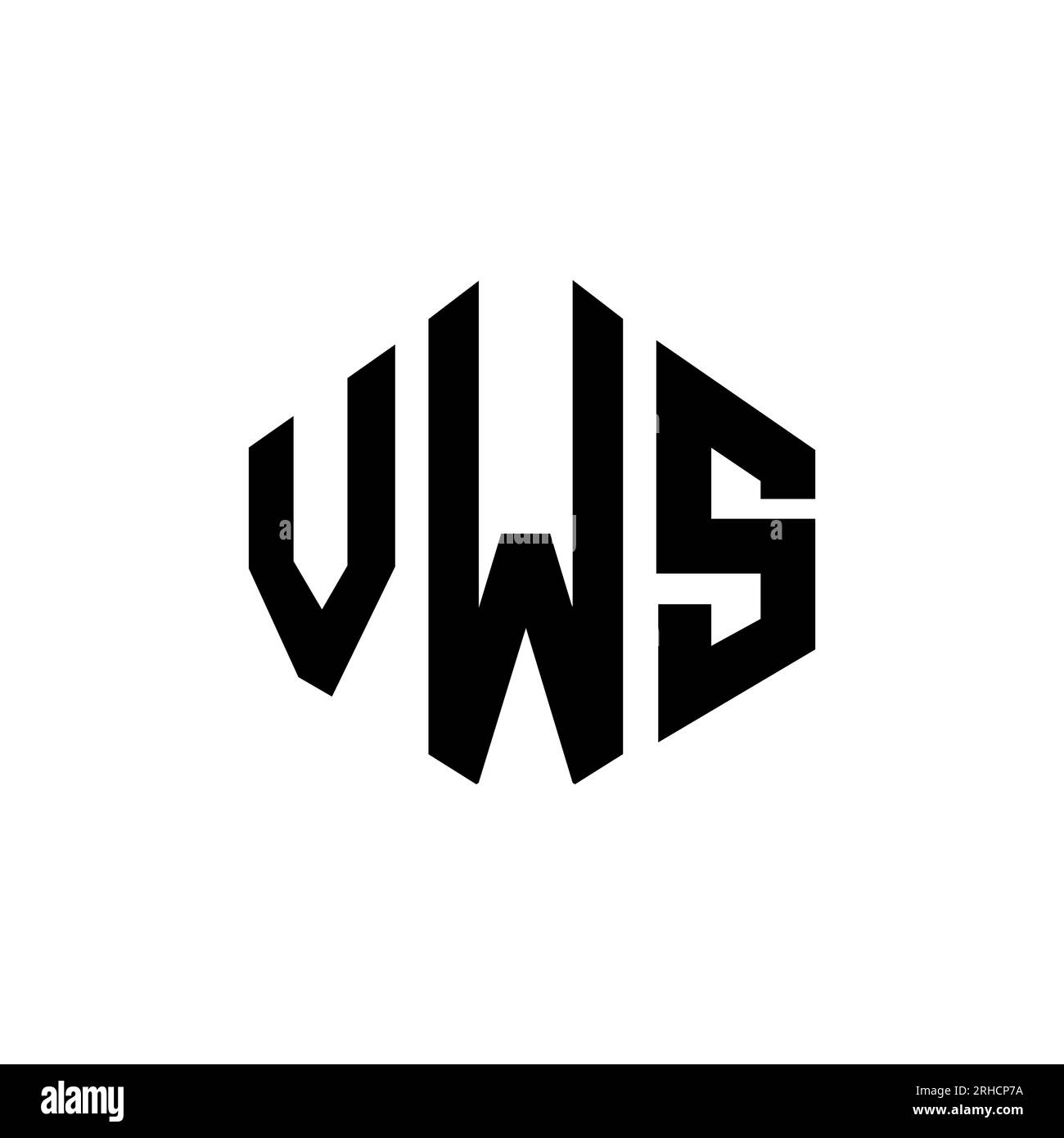 VWS letter logo design with polygon shape. VWS polygon and cube shape ...