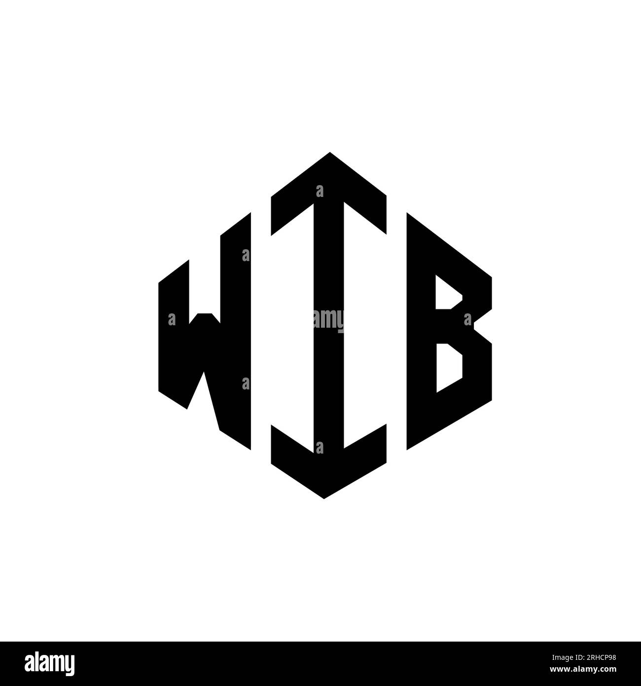 WIB letter logo design with polygon shape. WIB polygon and cube shape ...