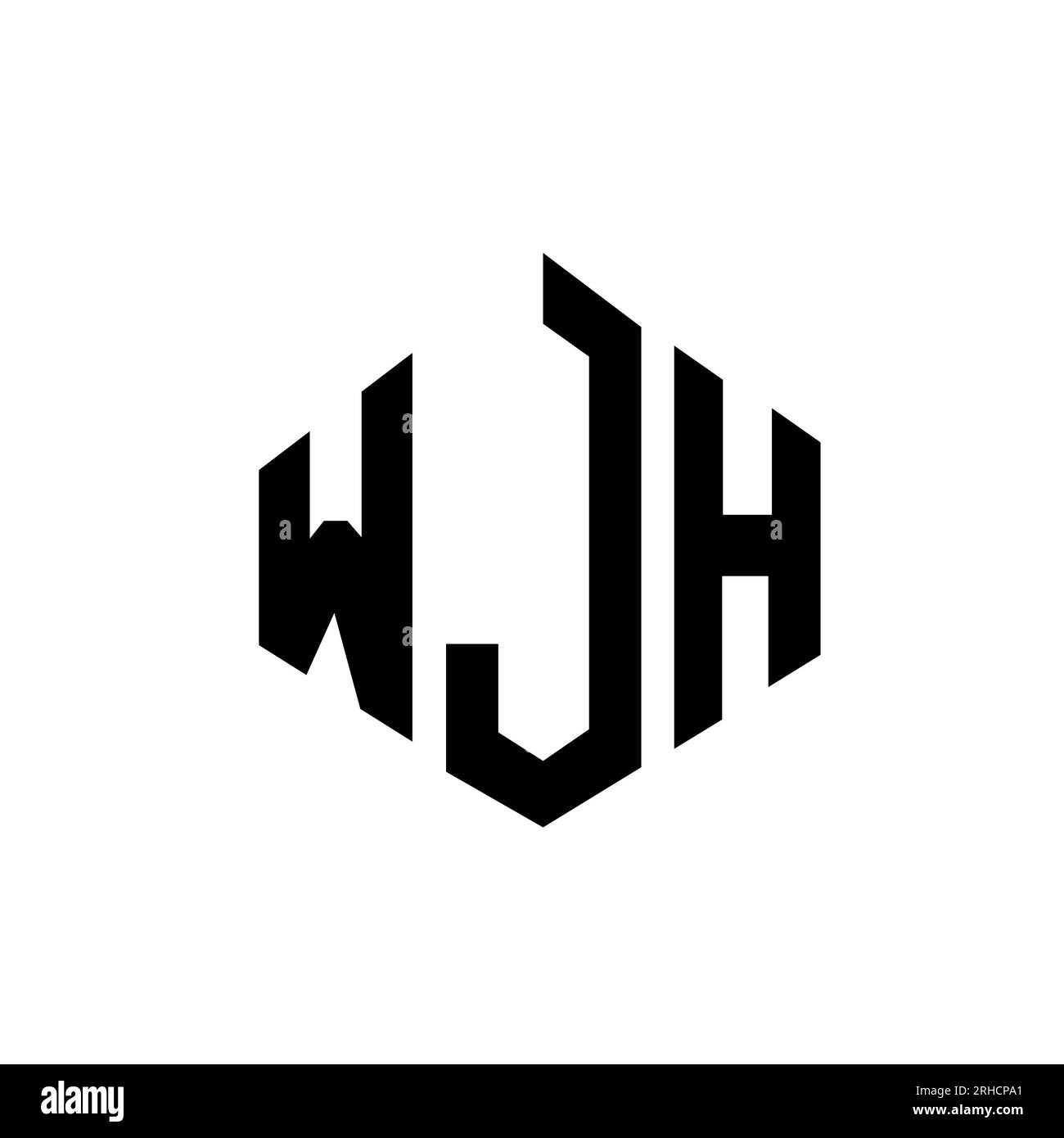WJH letter logo design with polygon shape. WJH polygon and cube shape ...
