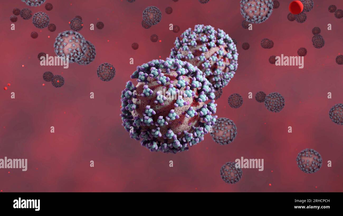 Covid-19 virus particles, illustration Stock Photo - Alamy