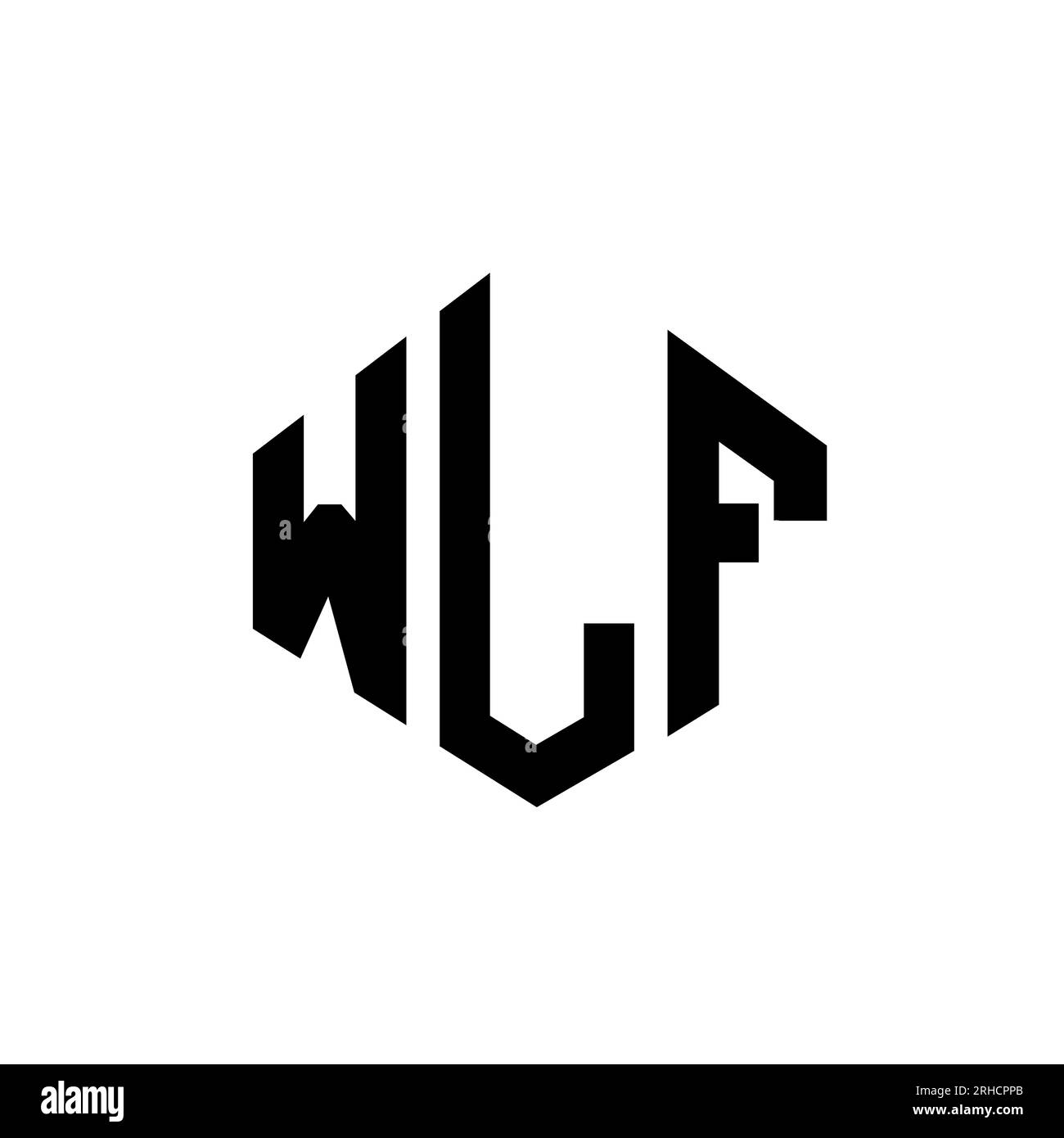 WLF letter logo design with polygon shape. WLF polygon and cube shape ...