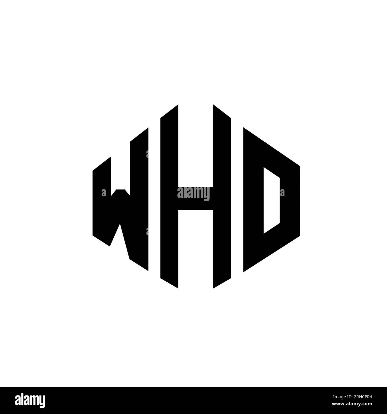 WHO letter logo design with polygon shape. WHO polygon and cube shape ...