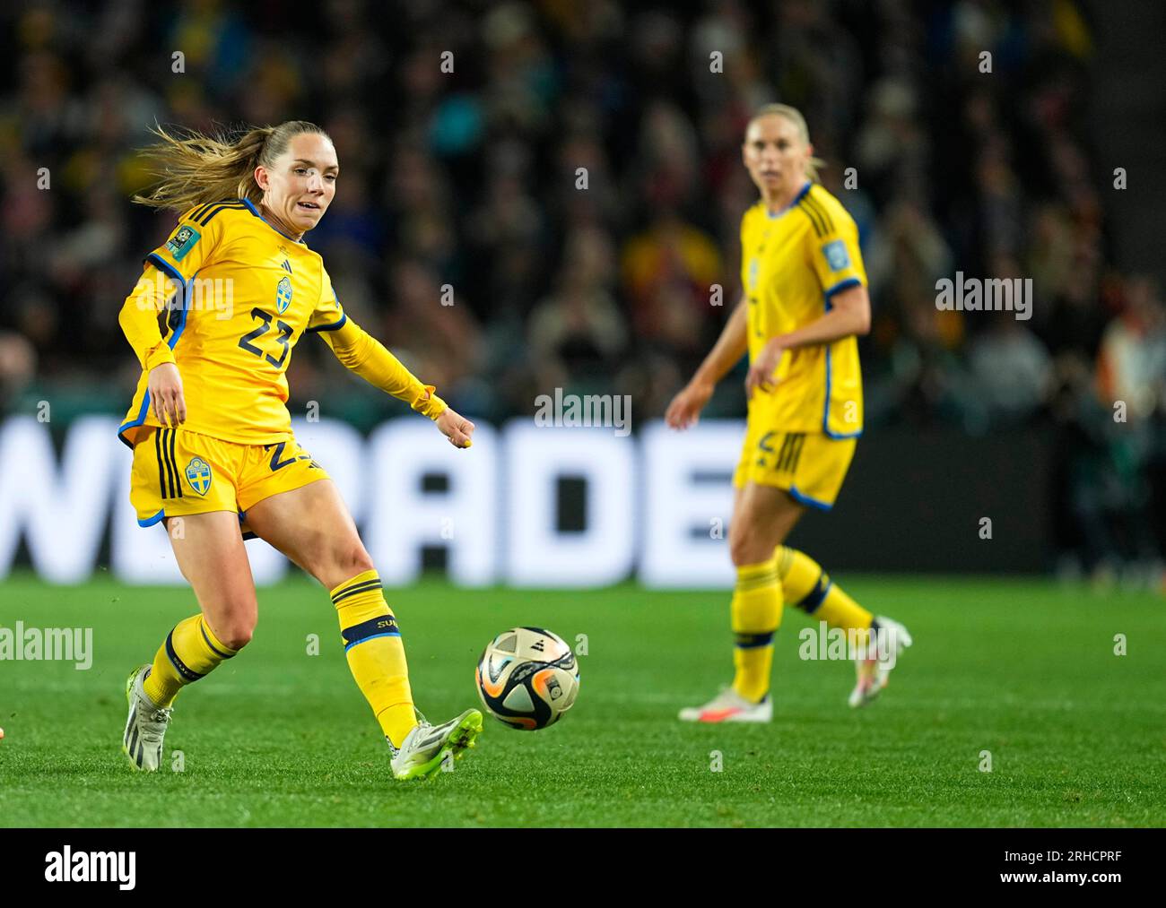 August 15 2023: Elin Rubensson (Sweden) controls the ball during a game ...