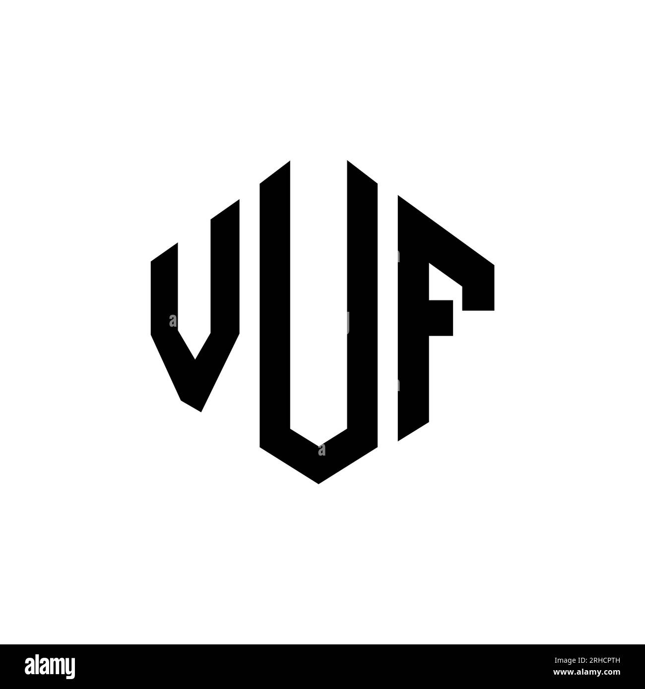 VUF letter logo design with polygon shape. VUF polygon and cube shape ...
