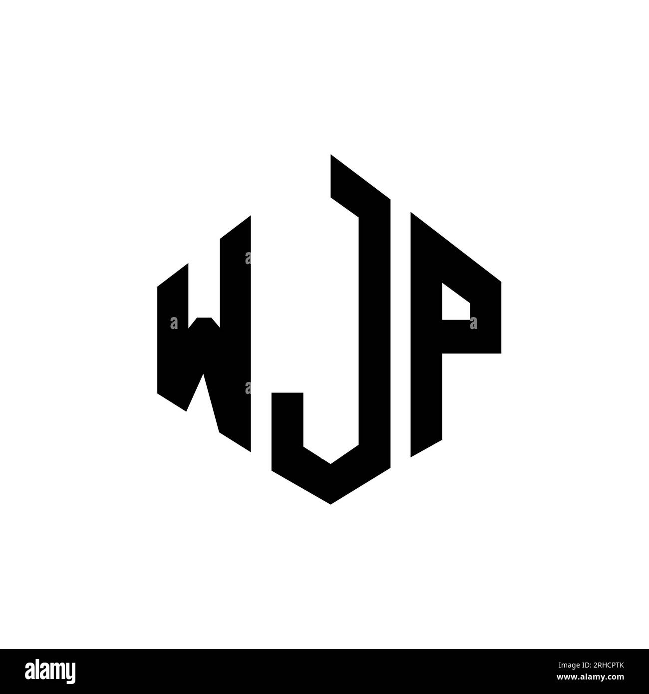 WJP letter logo design with polygon shape. WJP polygon and cube shape ...