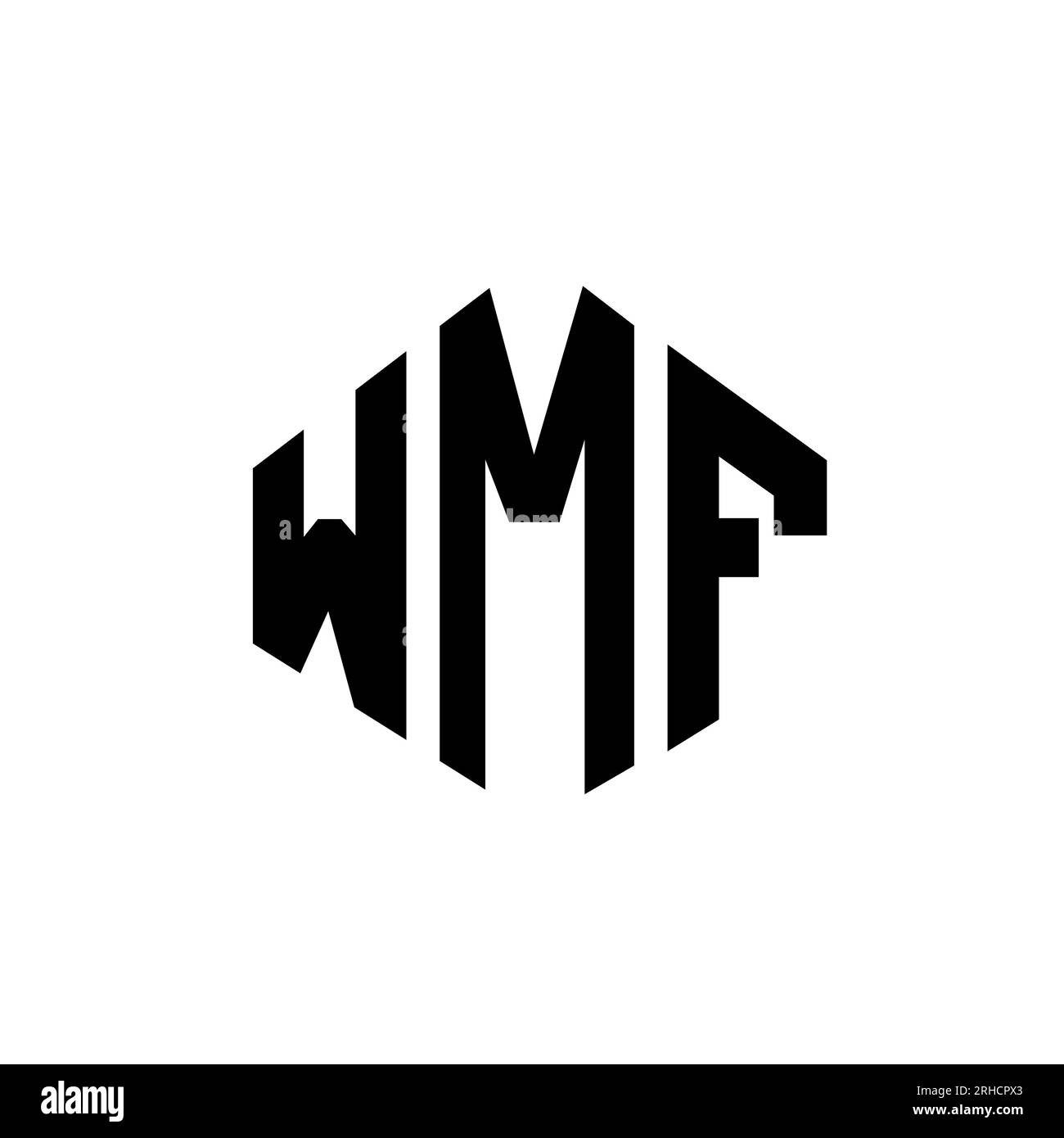 WMF letter logo design with polygon shape. WMF polygon and cube shape ...