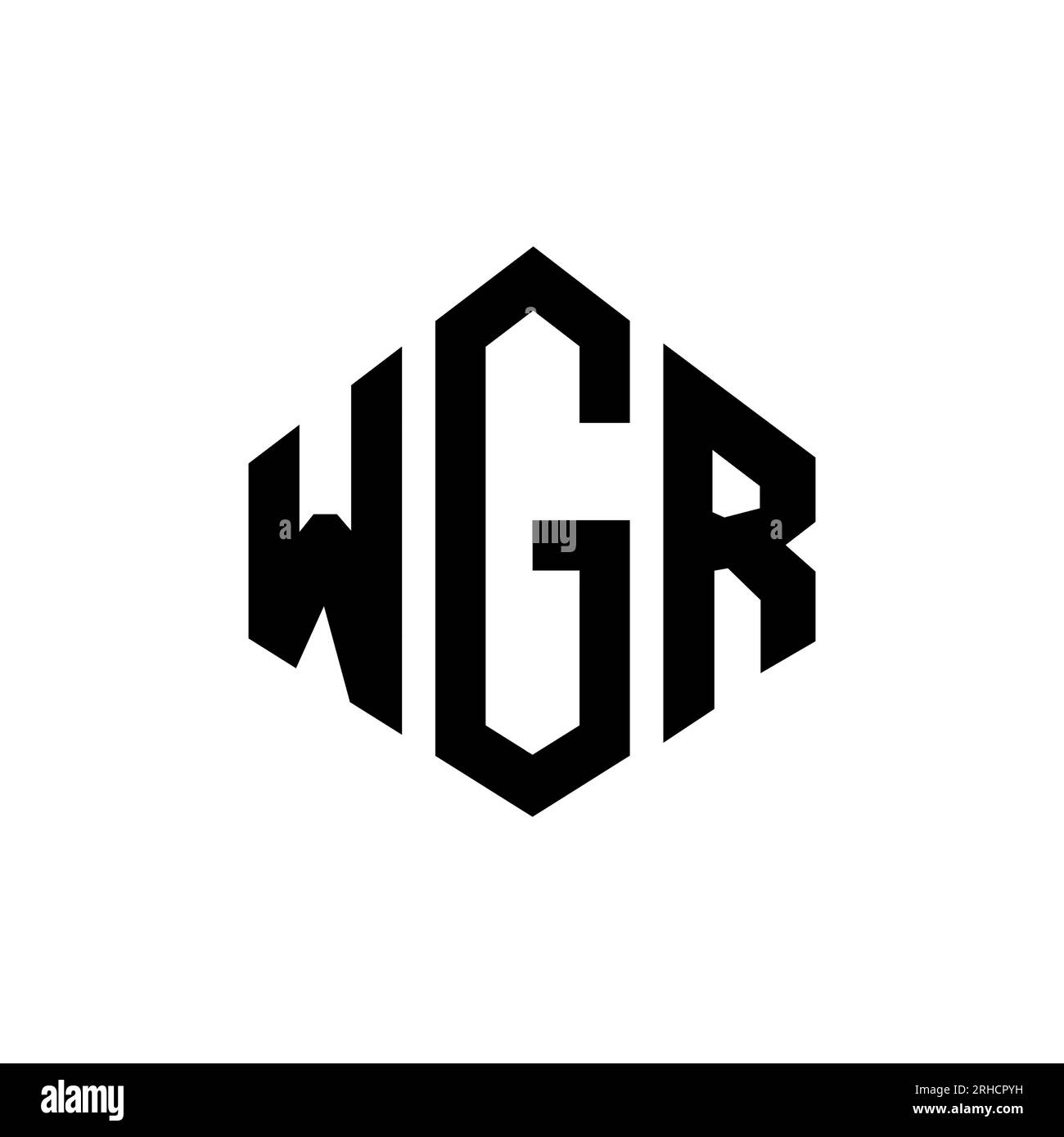 WGR letter logo design with polygon shape. WGR polygon and cube shape ...