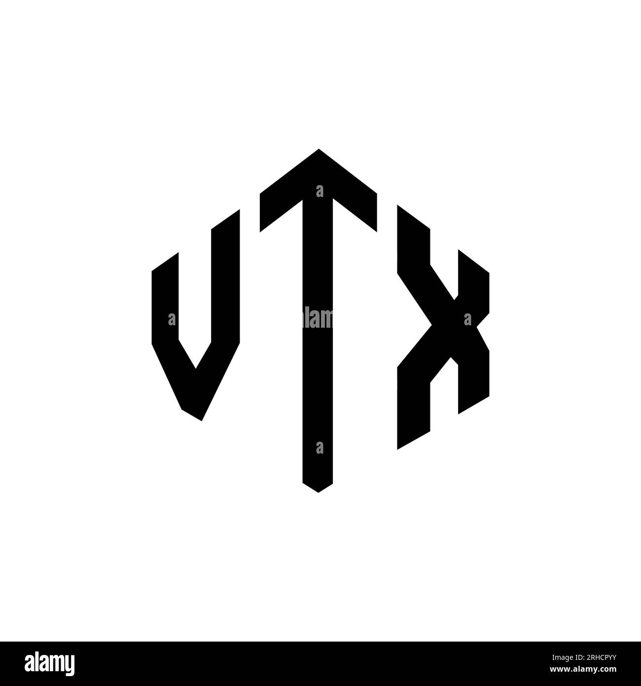 VTX letter logo design with polygon shape. VTX polygon and cube shape ...