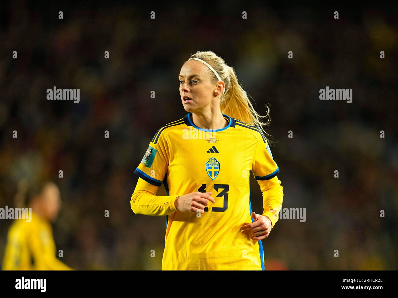August 15 2023: Amanda Ilestedt (Sweden) looks on during a game, at ...