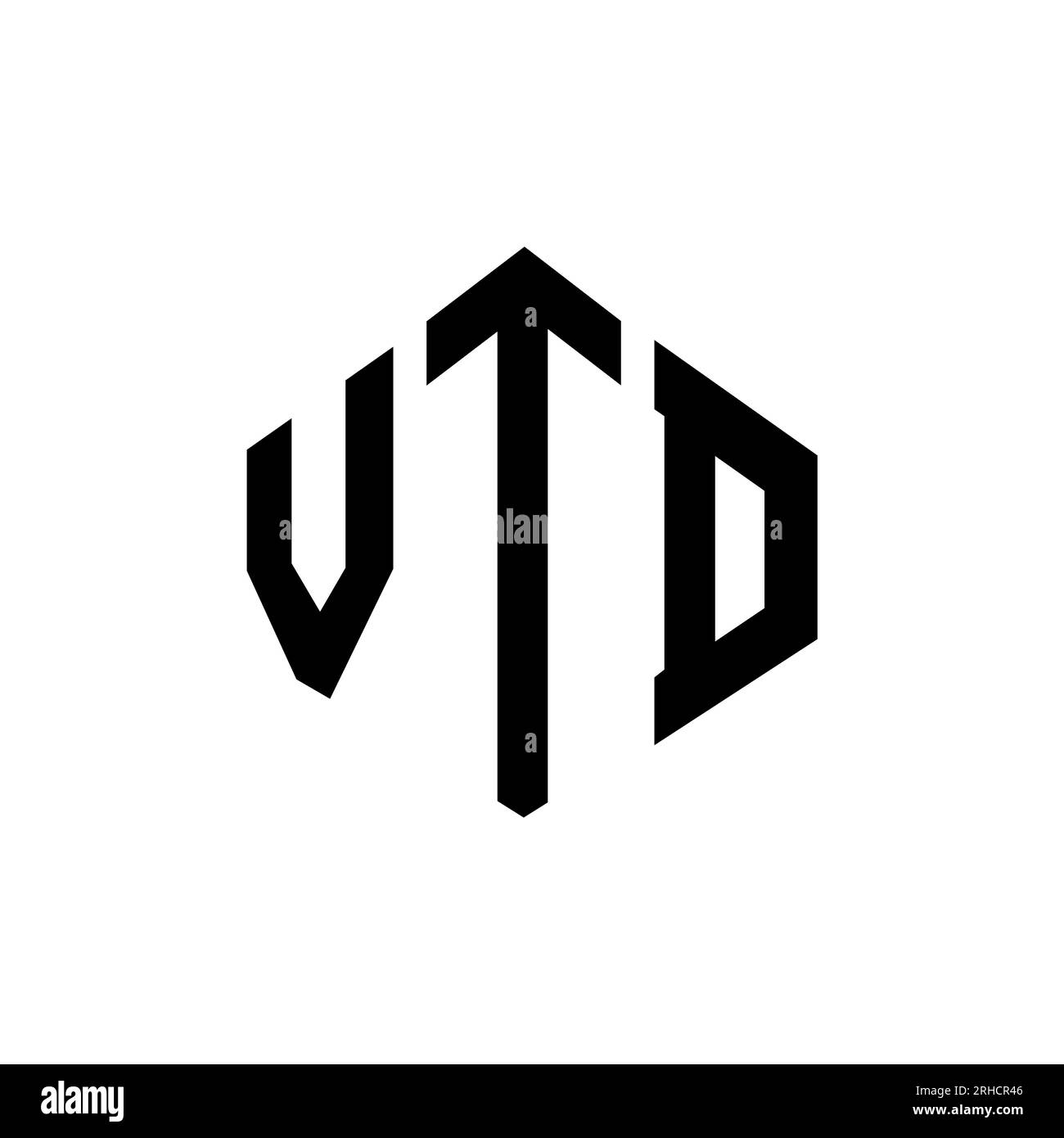 VTD letter logo design with polygon shape. VTD polygon and cube shape ...