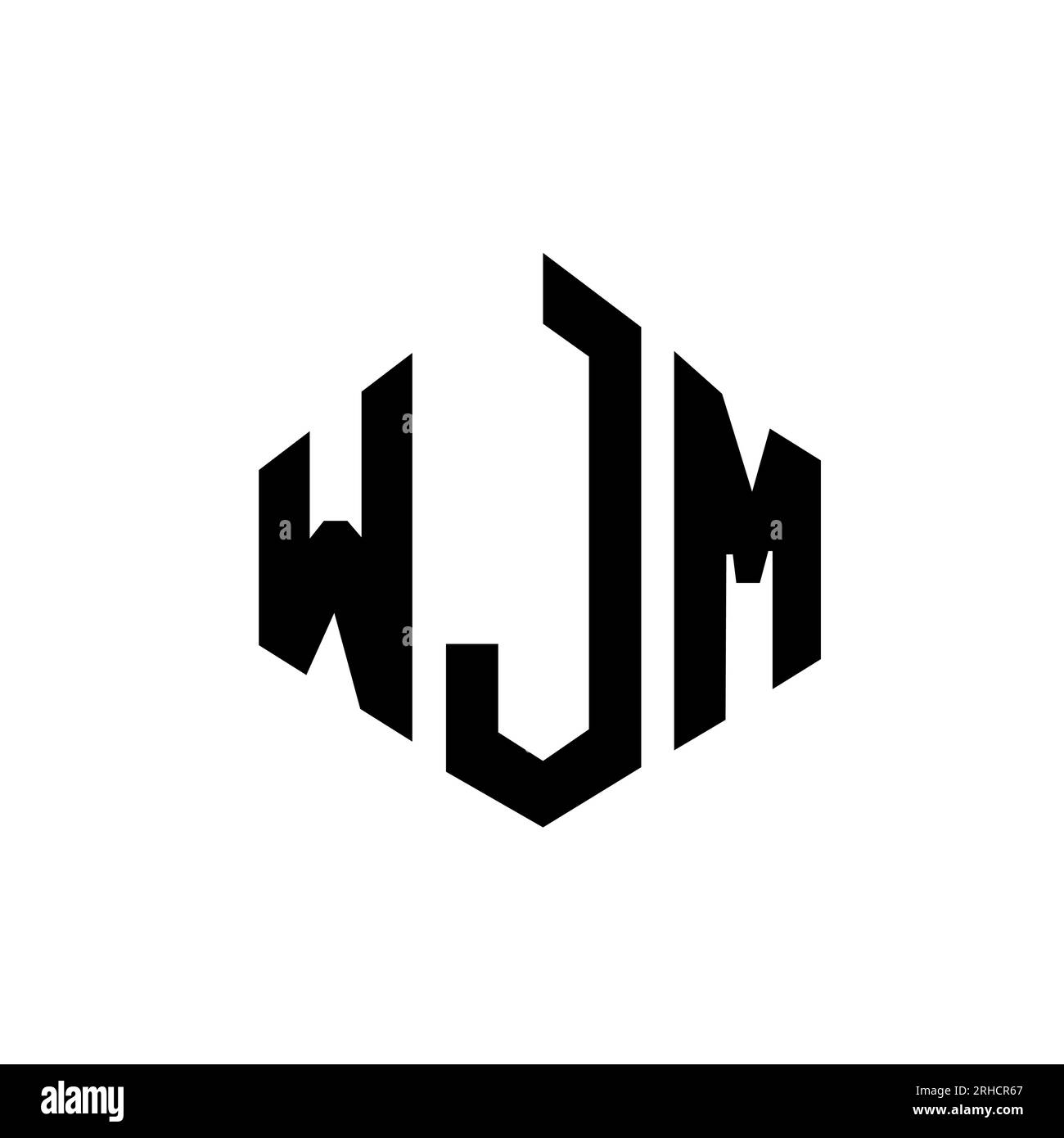 WJM letter logo design with polygon shape. WJM polygon and cube shape ...