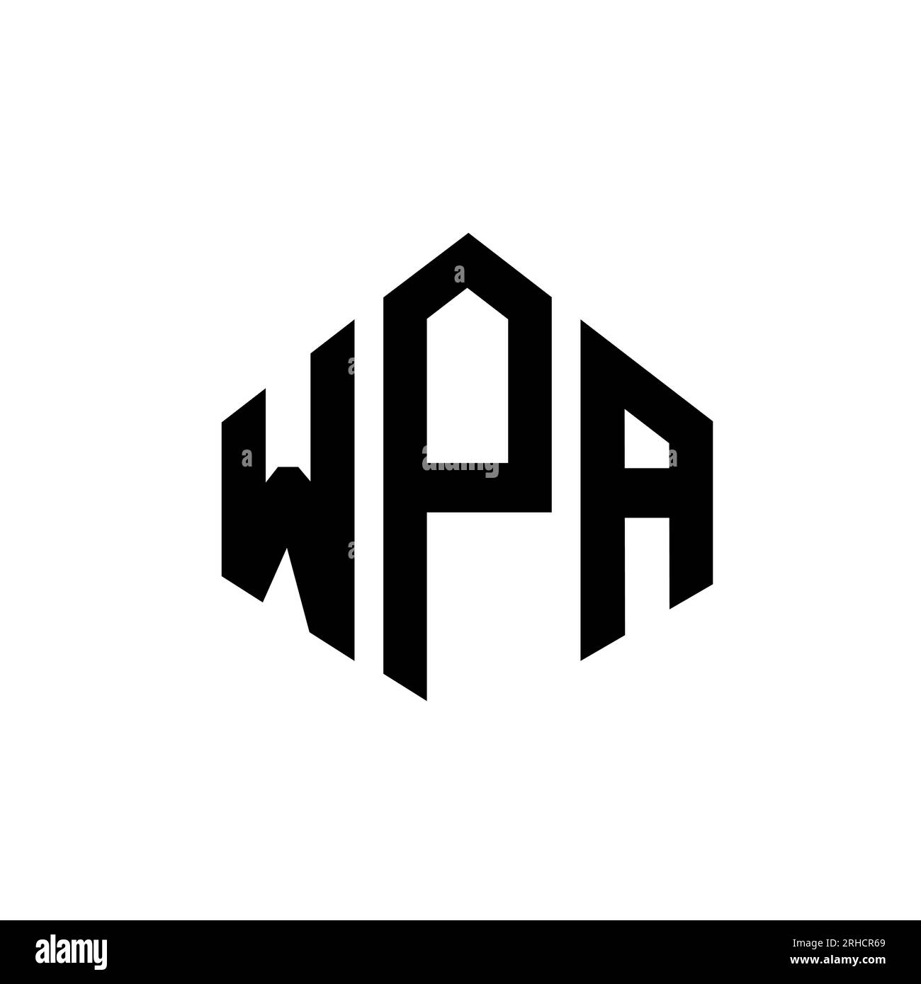 WPA letter logo design with polygon shape. WPA polygon and cube shape ...