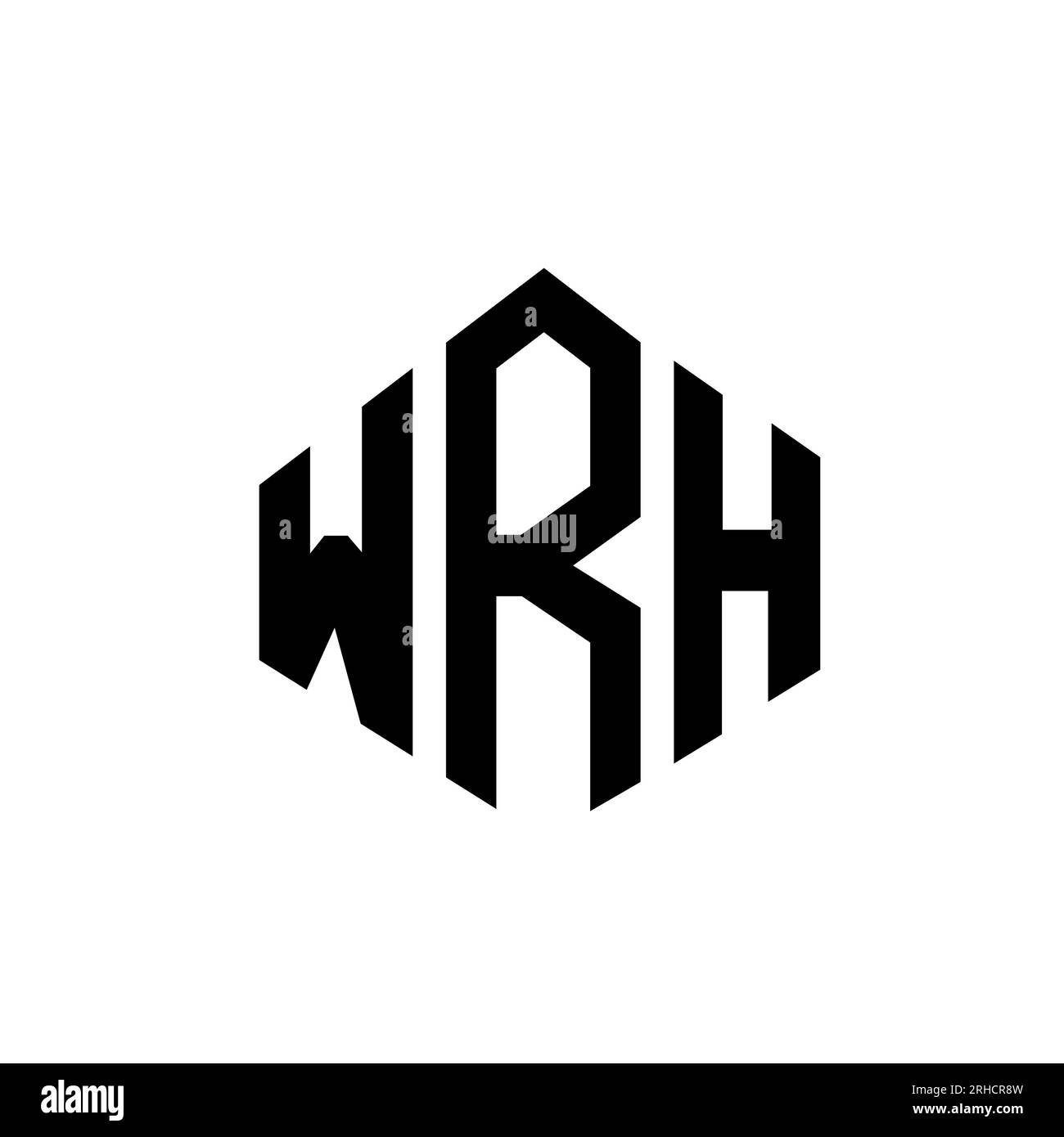 WRH letter logo design with polygon shape. WRH polygon and cube shape ...