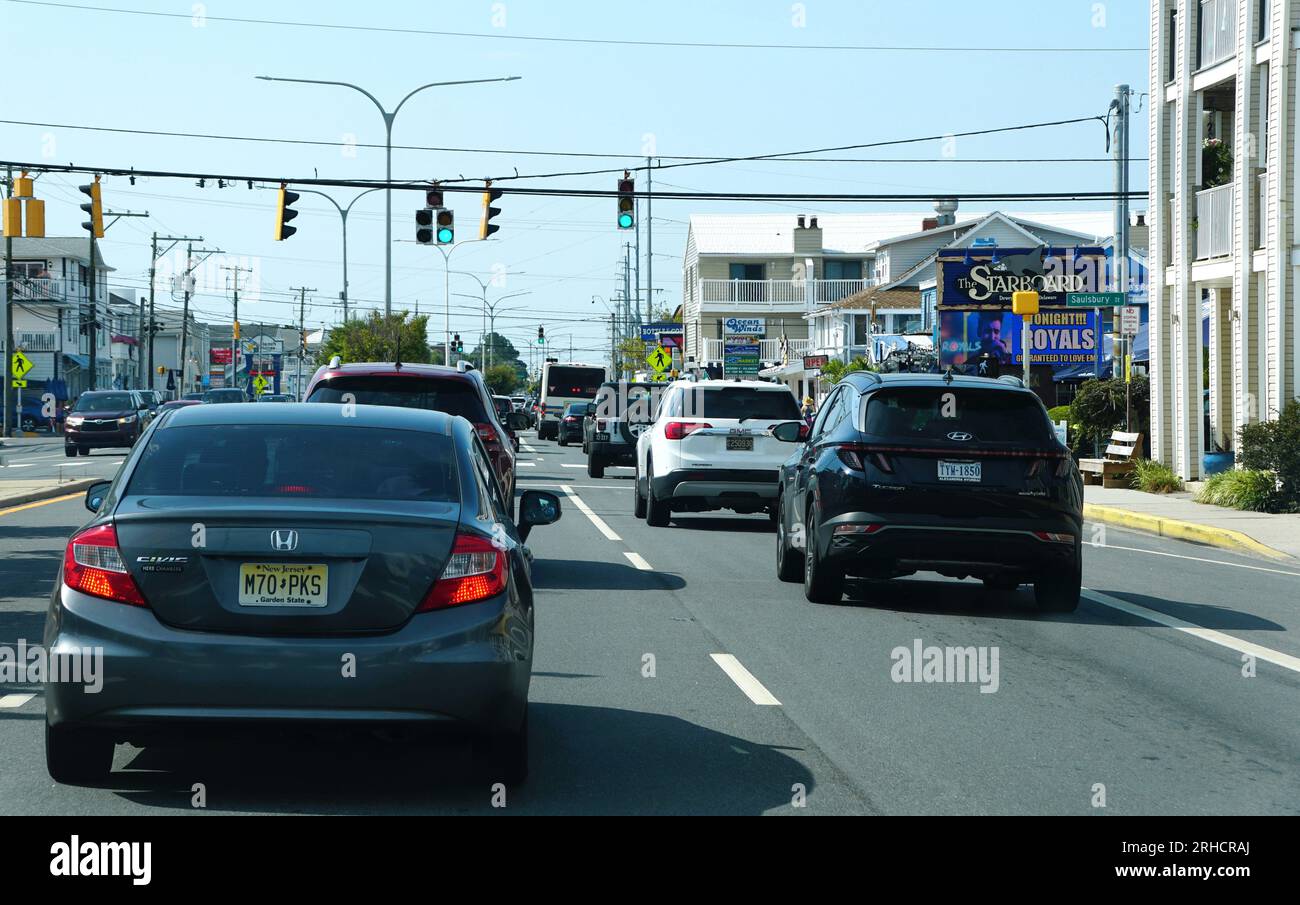 Dewey Beach, Delaware, U.S.A - August 8, 2023 - The traffic into town ...