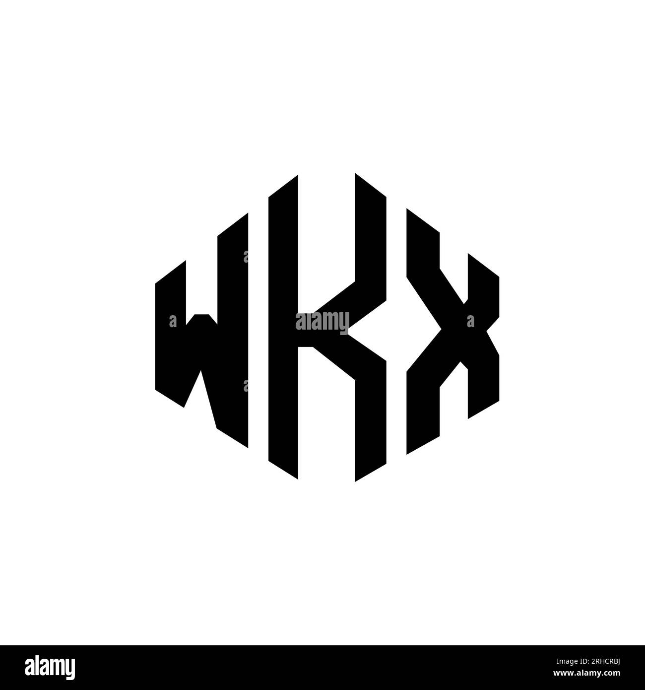 WKX letter logo design with polygon shape. WKX polygon and cube shape ...