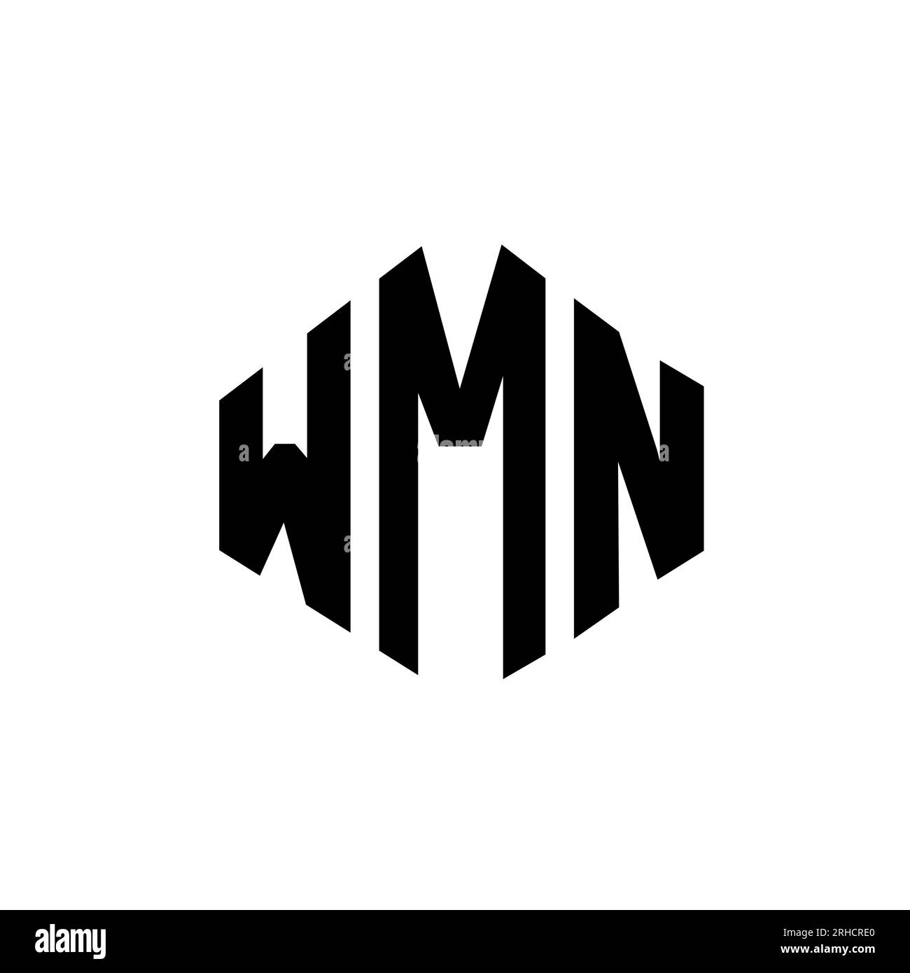 WMN letter logo design with polygon shape. WMN polygon and cube shape ...